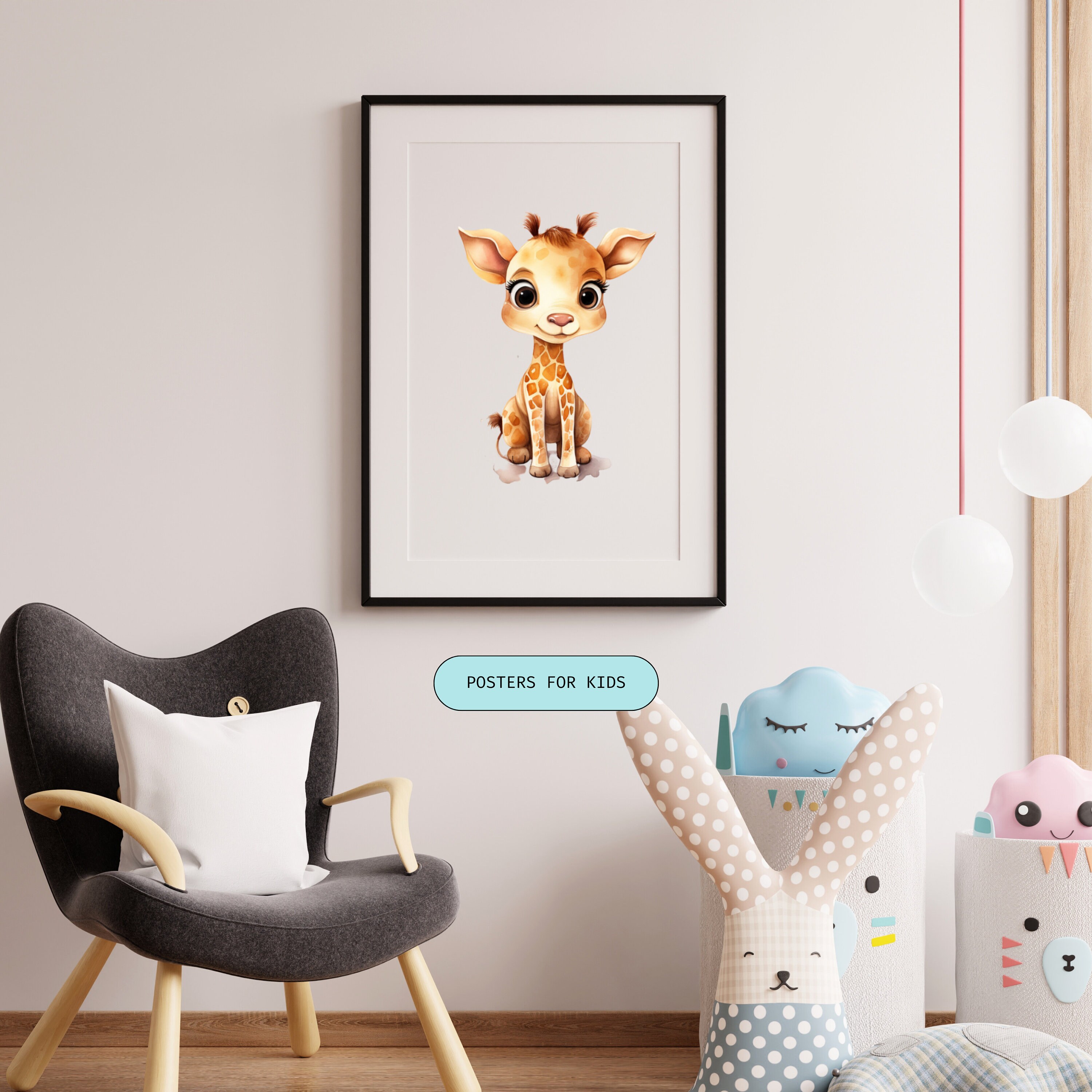 Watercolor Baby Giraffe Cliparts Bundle, PNG, 16 Illustrations ...