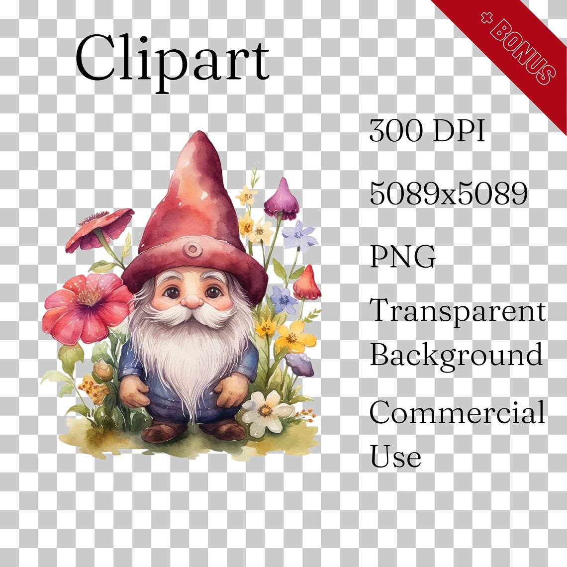 Watercolor Gnome Cliparts Bundle, 36 PNG, Garden Gnome, Gnome, Garden ...