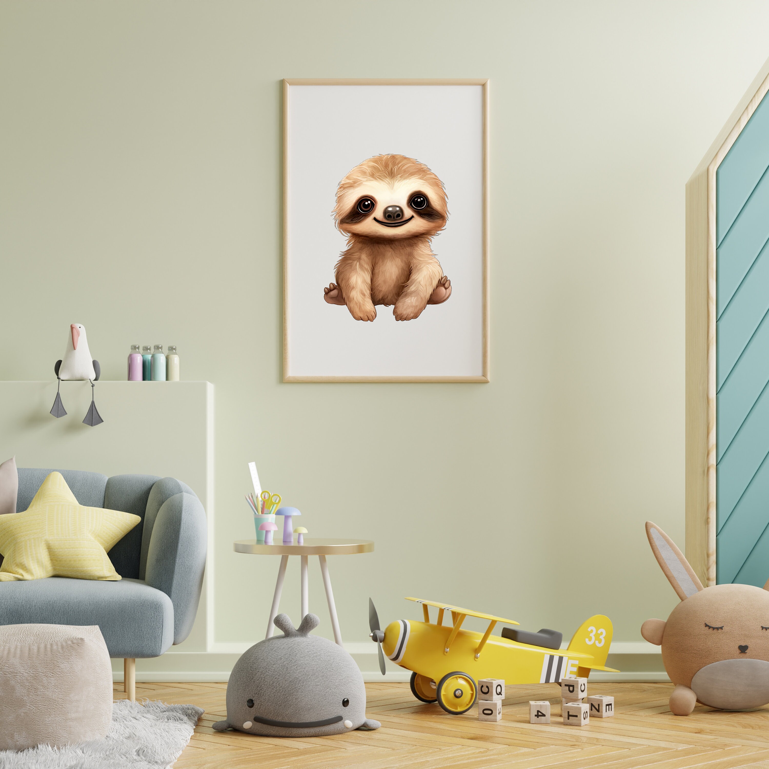 Watercolor Baby Sloth Cliparts Bundle, PNG, 39 Illustrations, Baby ...