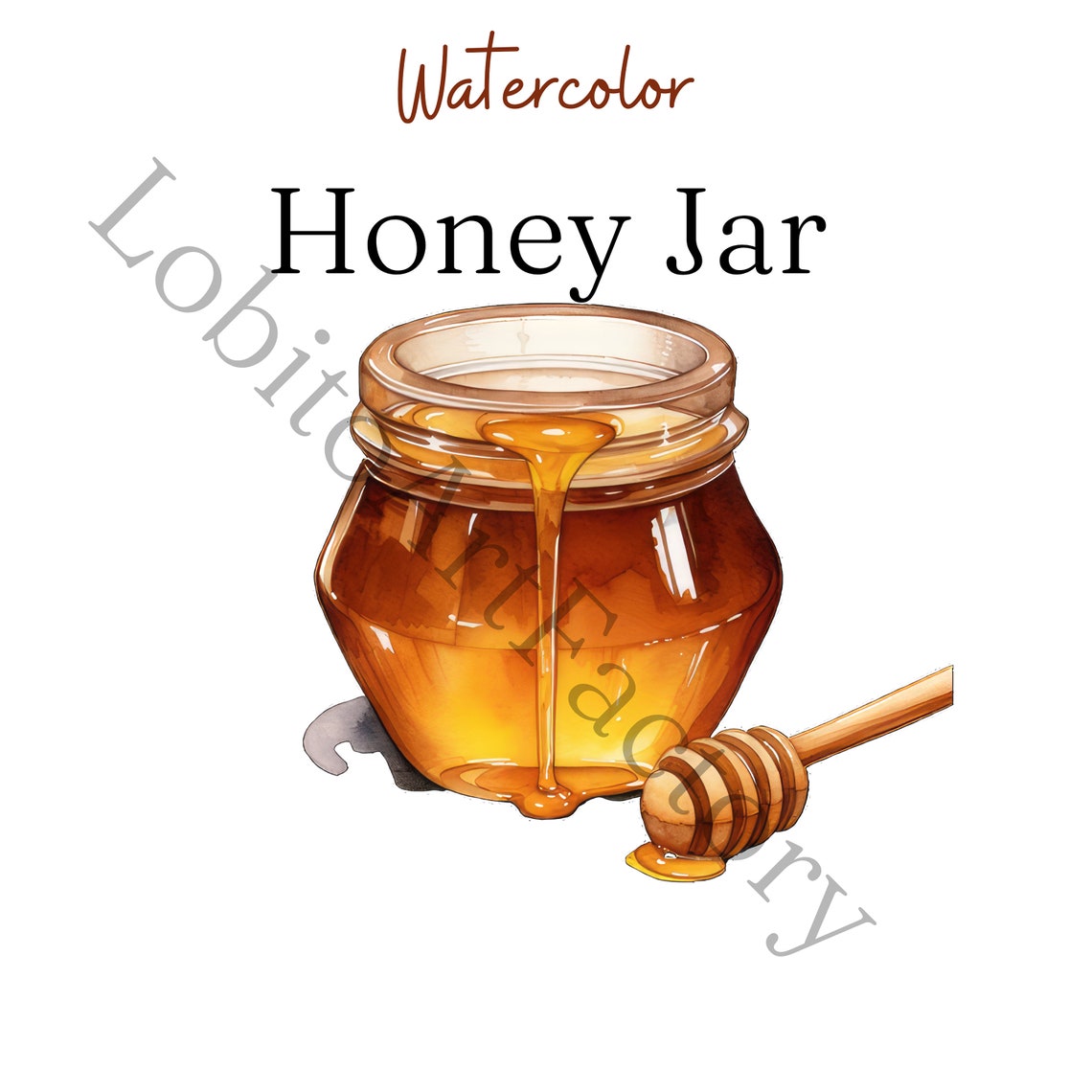 Watercolor Honey Jar Cliparts Bundle PNG 28 Illustrations - Etsy