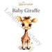 Watercolor Baby Giraffe Cliparts Bundle, PNG, 16 Illustrations ...