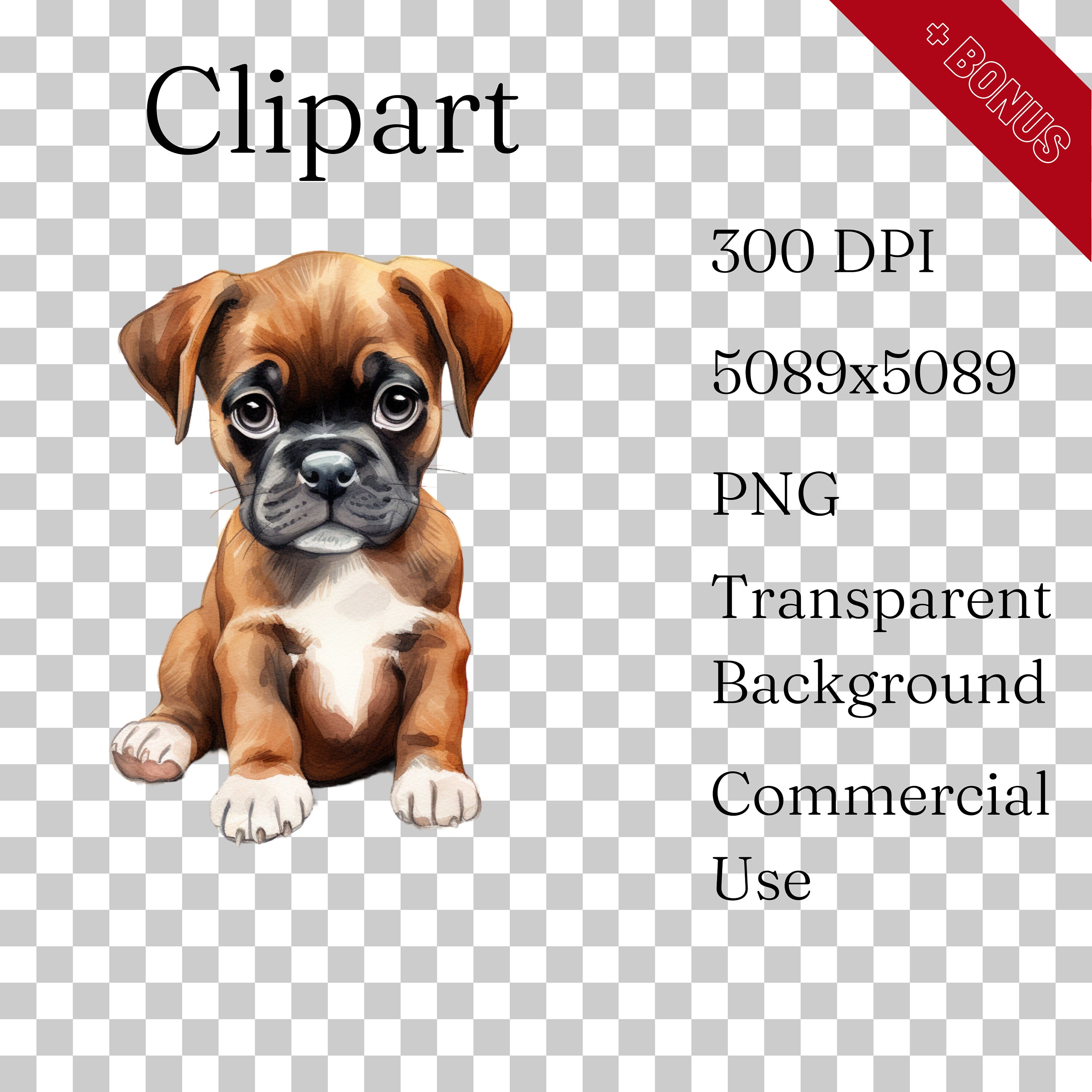 Watercolor Baby Boxer Cliparts Bundle, PNG, 46 Illustrations, Boxer ...