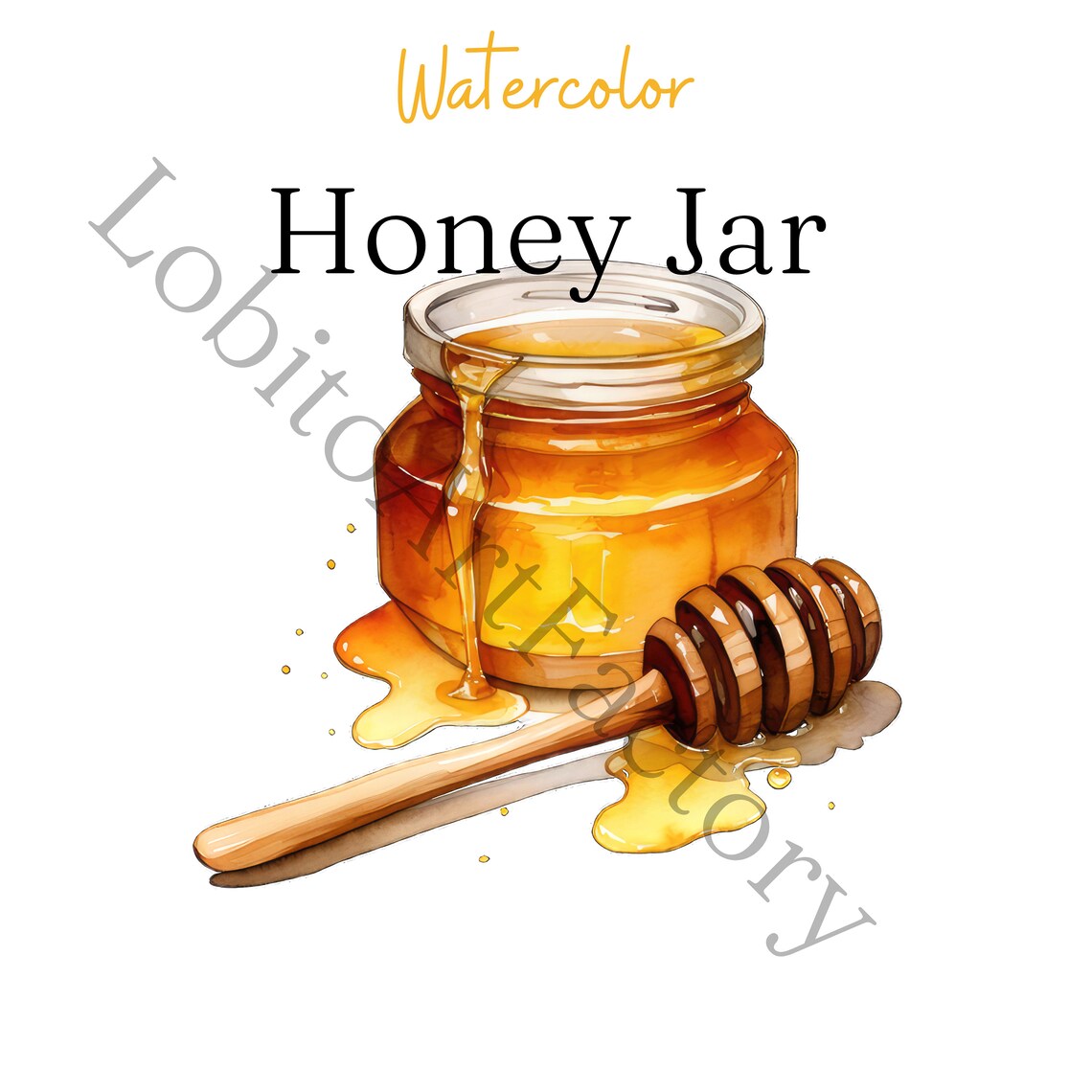 Watercolor Honey Jar Cliparts Bundle PNG 28 Illustrations - Etsy