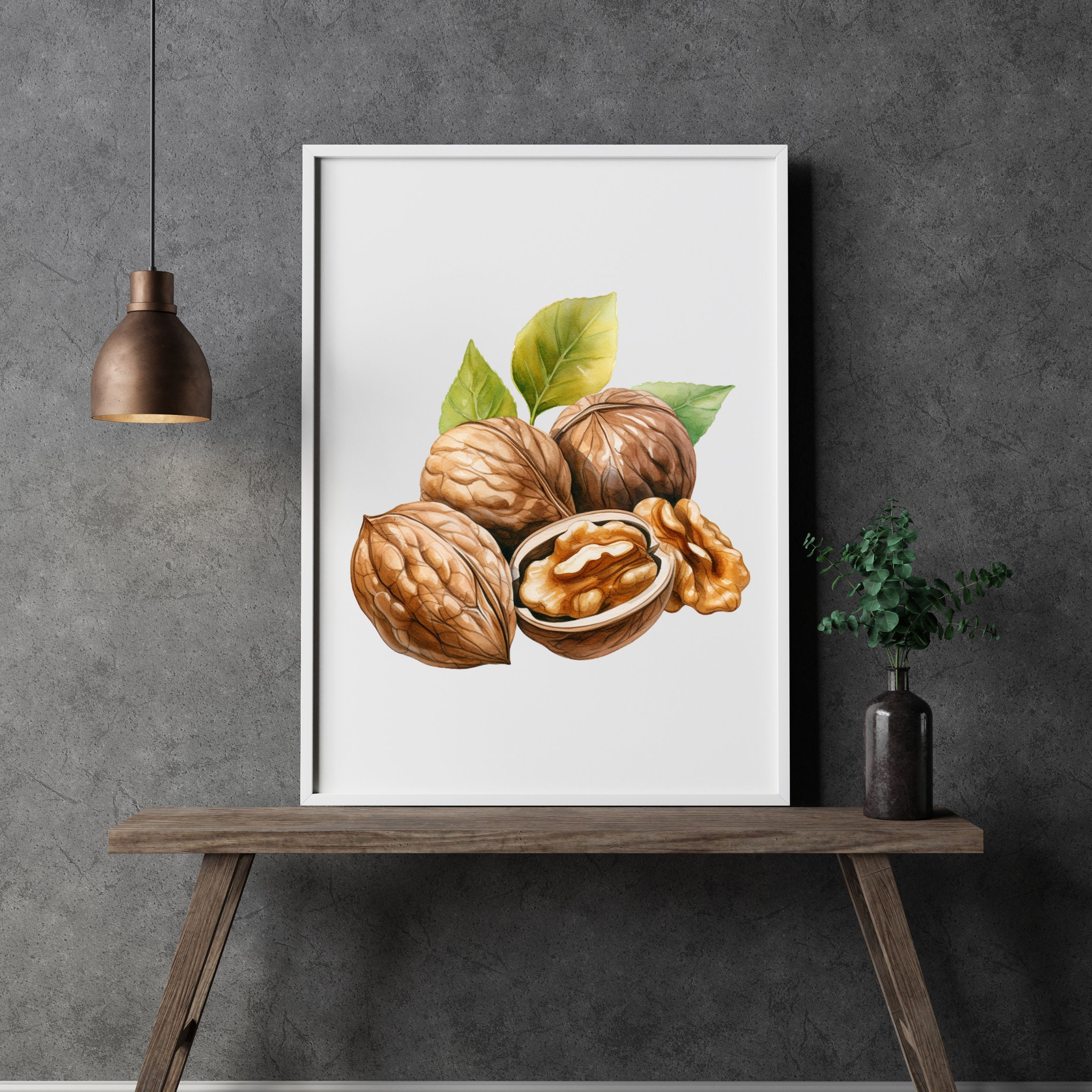Watercolor Walnut Cliparts Bundle, PNG, 31 Illustrations, Walnuts ...