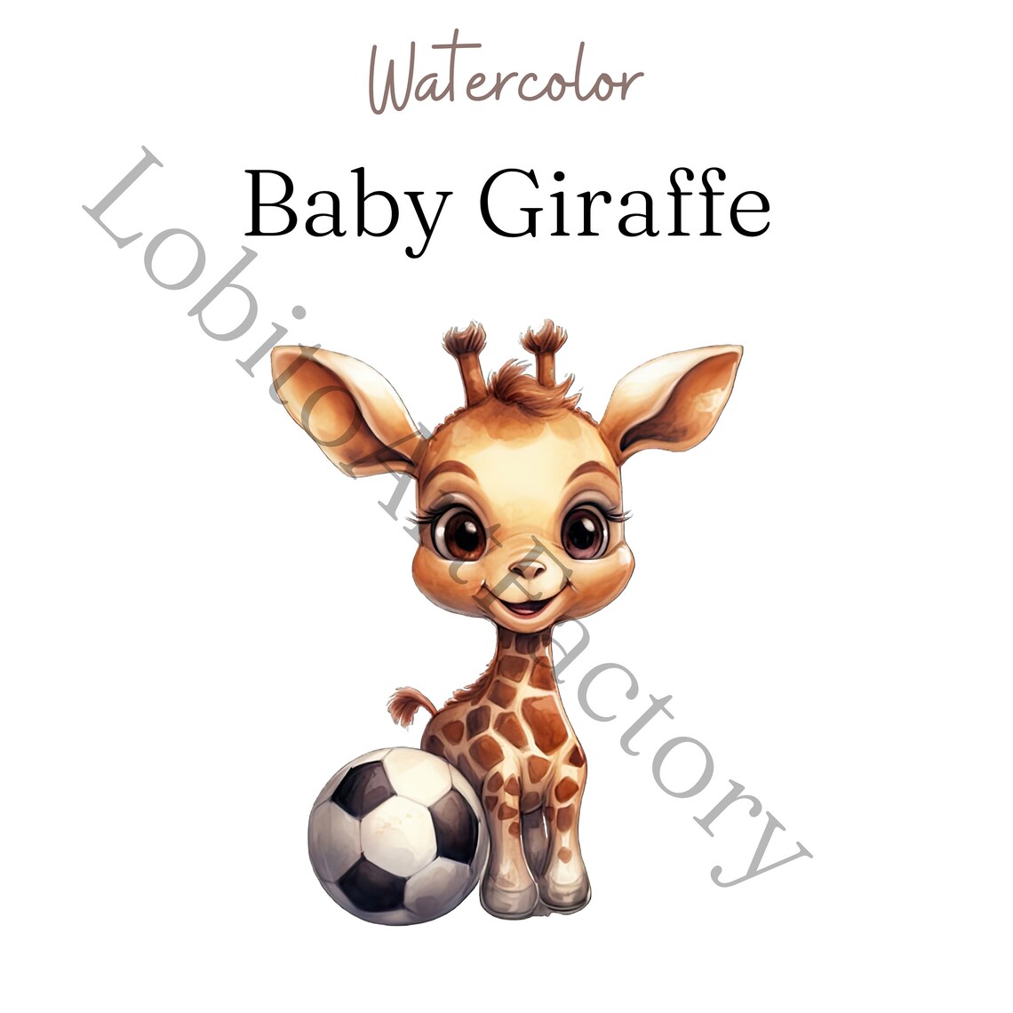 Watercolor Baby Giraffe Cliparts Bundle, PNG, 16 Illustrations ...
