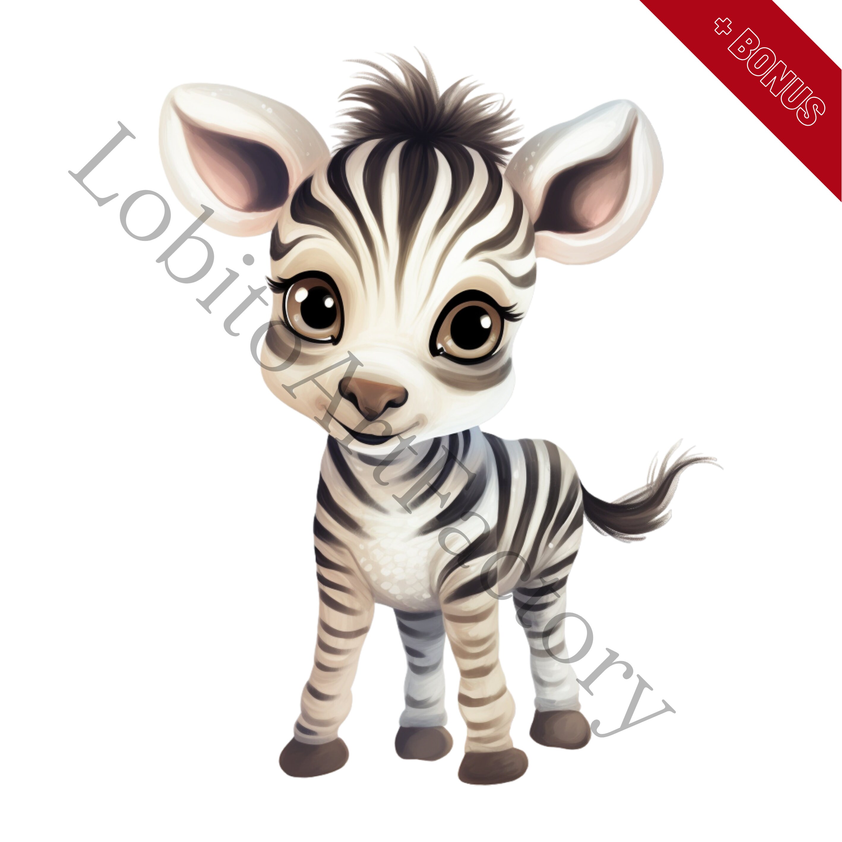 Watercolor Baby Zebra Cliparts Bundle, 30 PNG, Watercolor Zebra ...