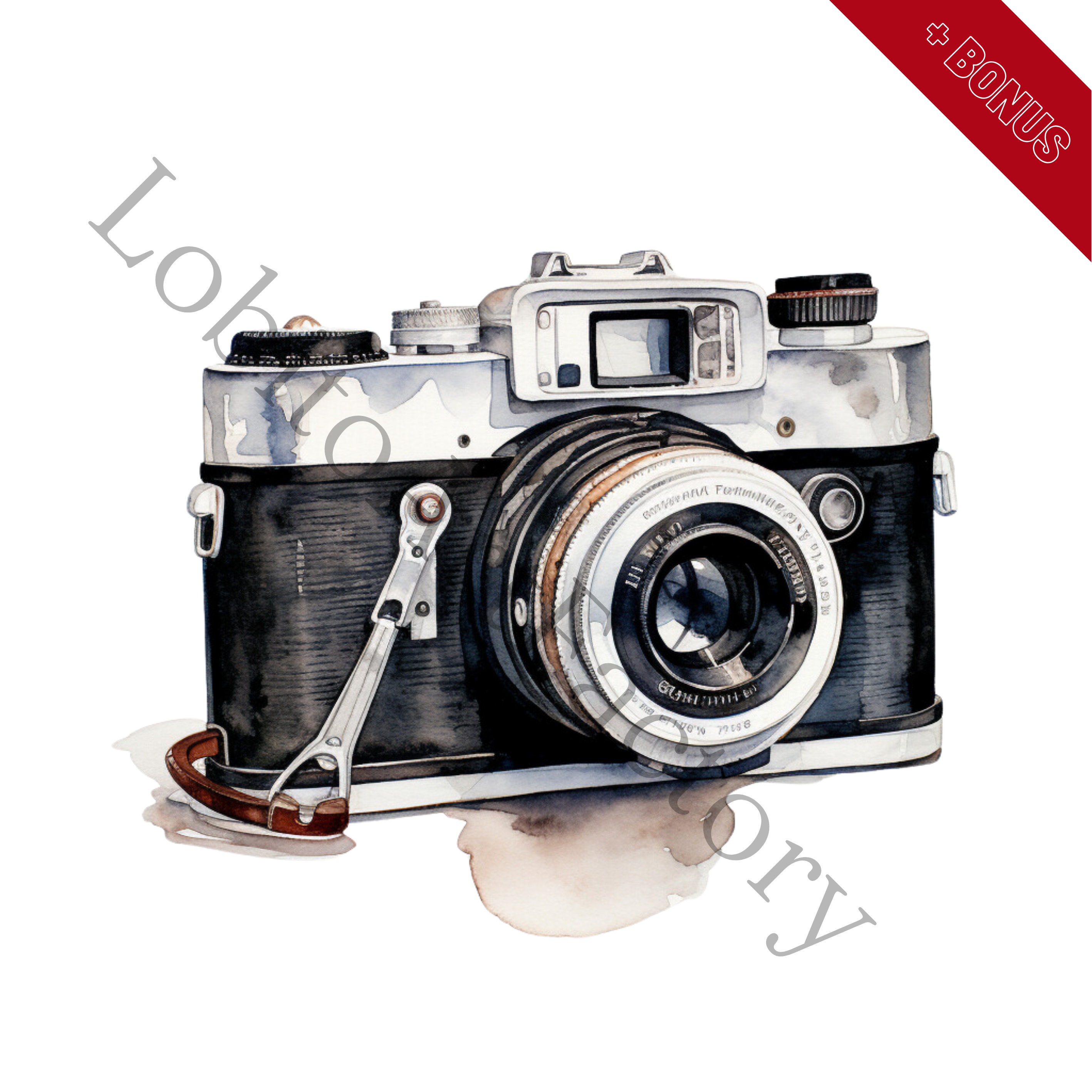 Watercolor Vintage Camera Cliparts Bundle, Watercolor Camera, Antique ...