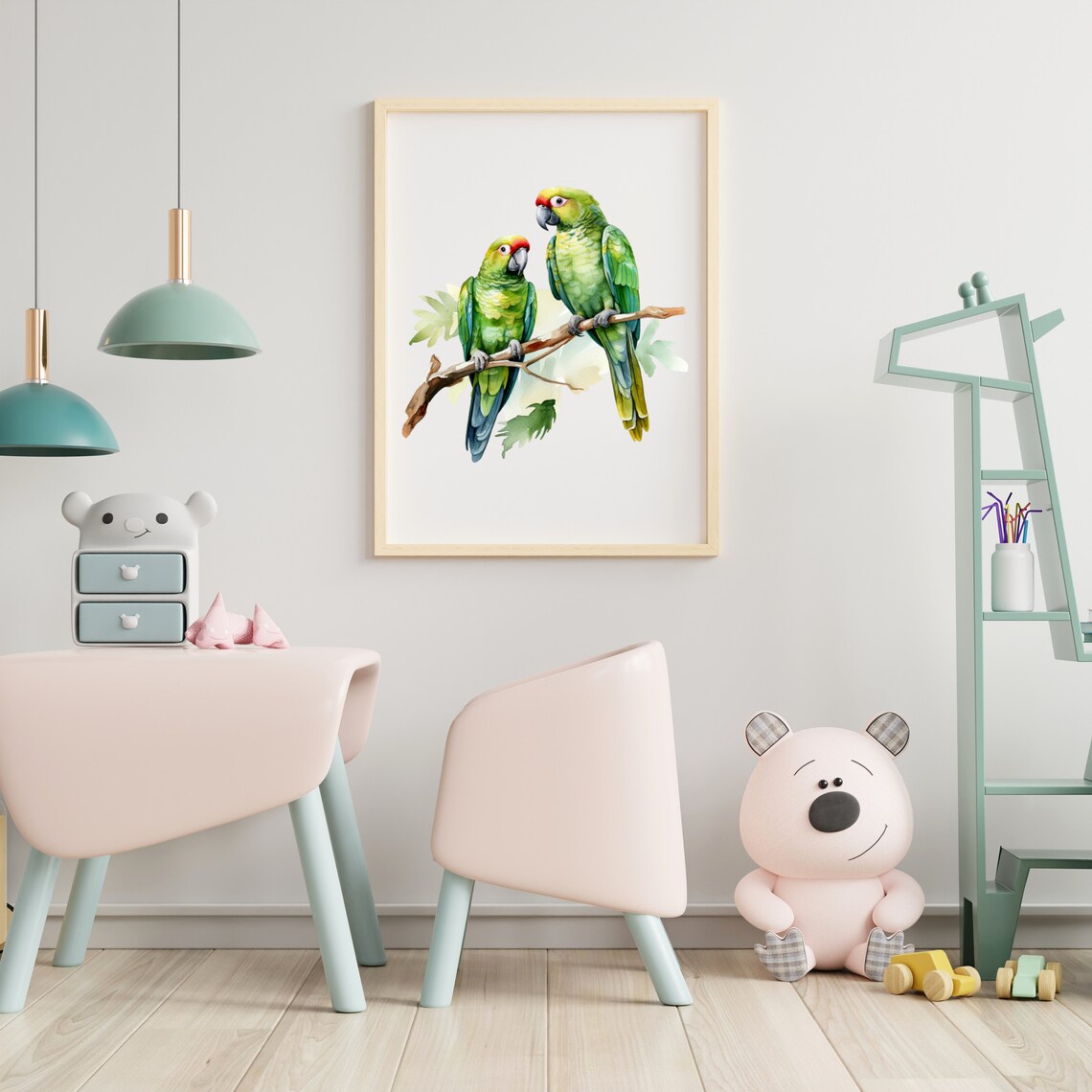 Watercolor Parrot Cliparts Bundle, PNG, 63 Illustrations, Colorful ...