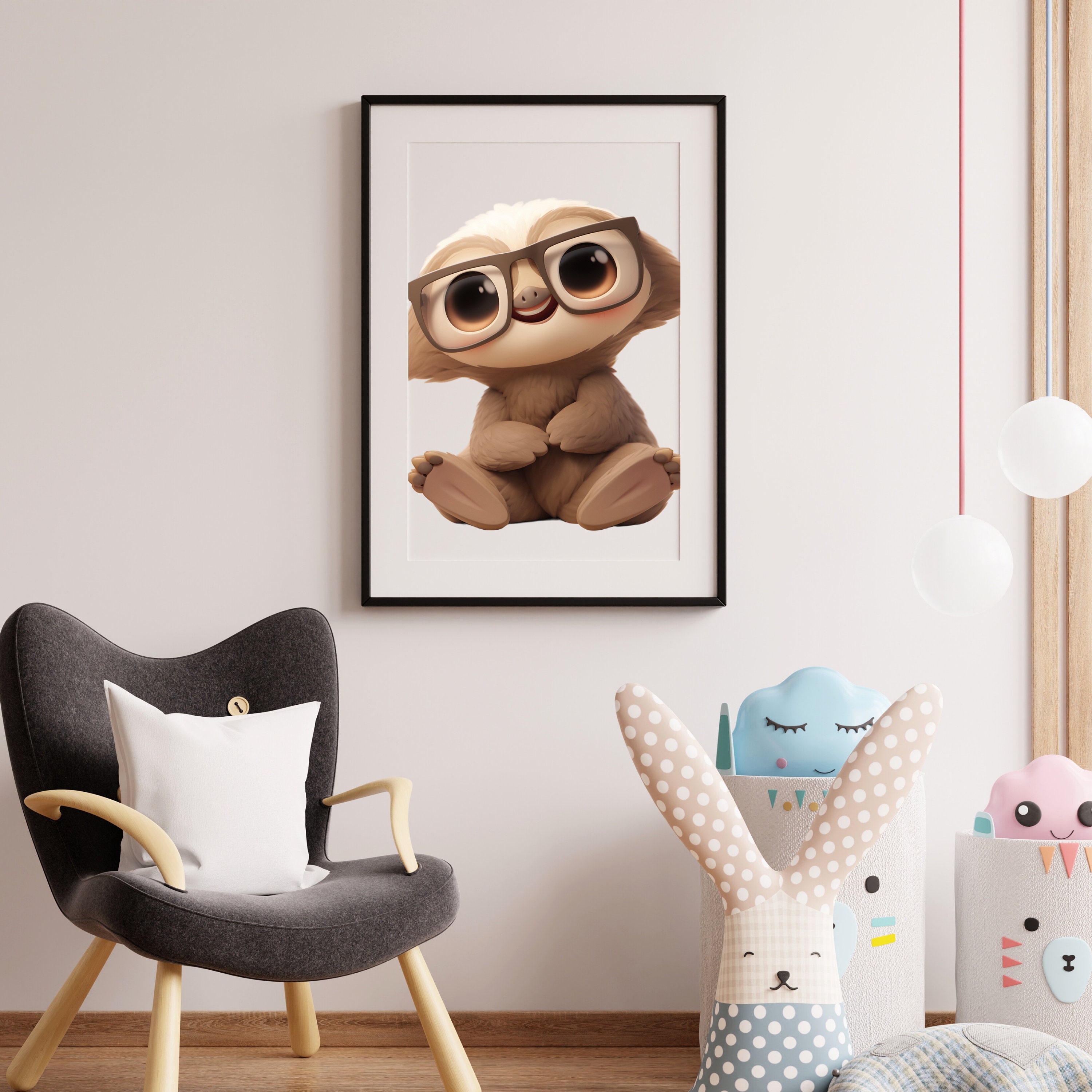 Cartoon Baby Sloth Cliparts Bundle, PNG, 19 Illustrations, Watercolor ...