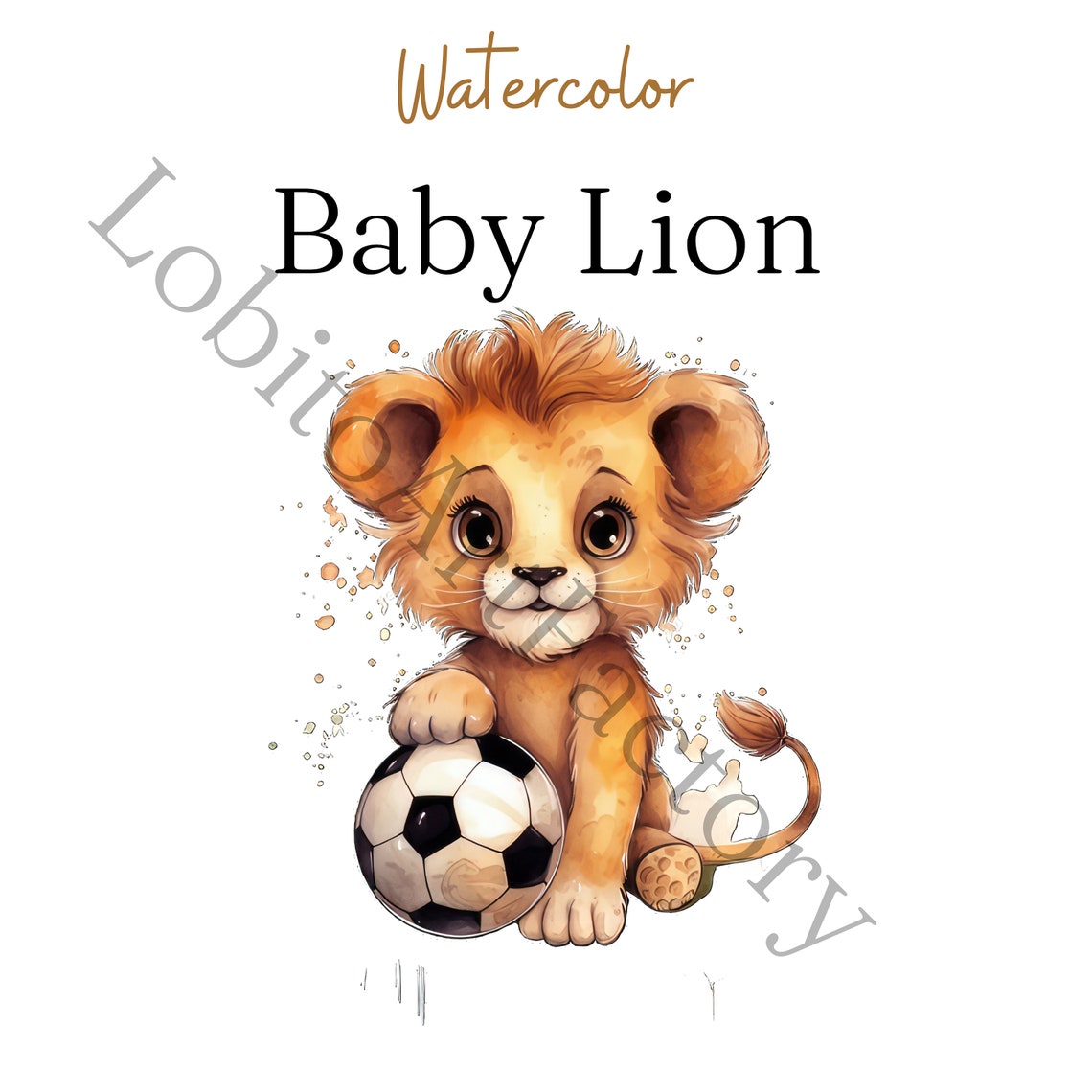 Watercolor Baby Lion Cliparts Bundle PNG 38 Illustrations - Etsy