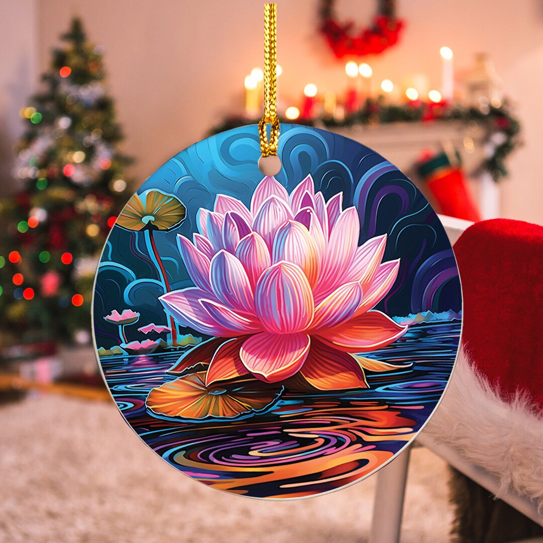Lotus Flower Christmas 2023 Ornament Custom Lotus Gift for - Etsy