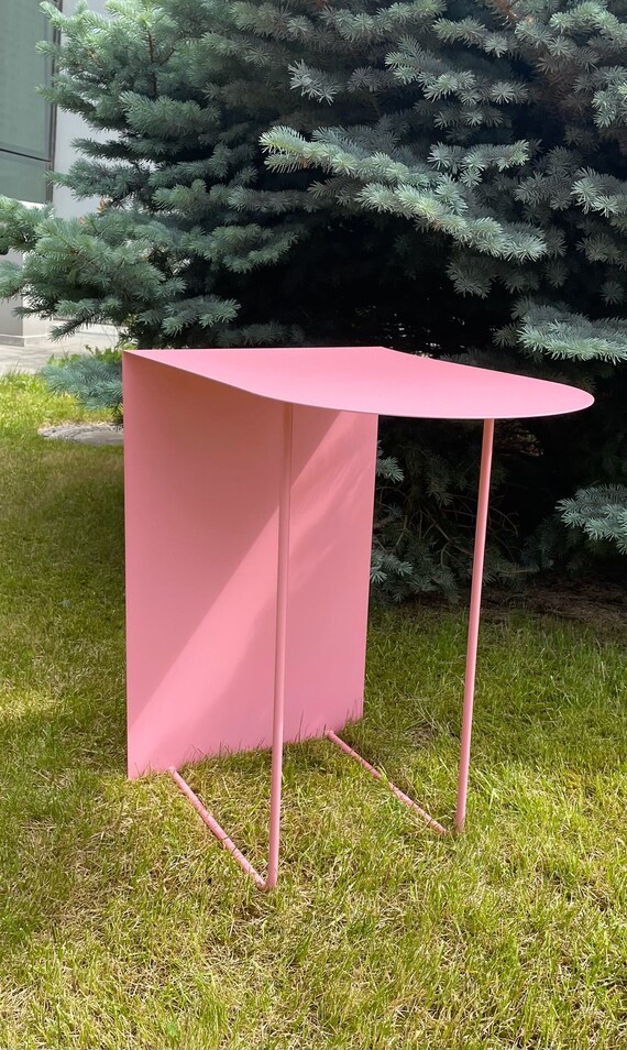 Pink metal side table store