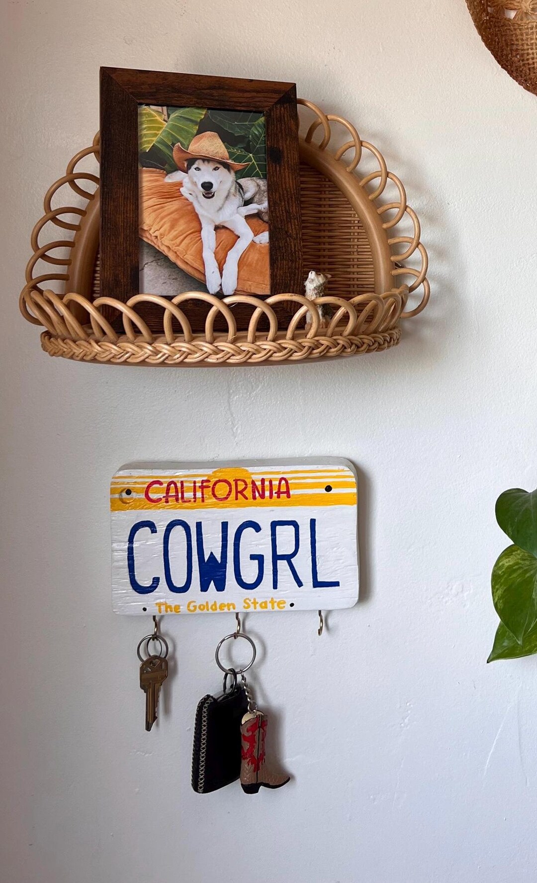 Cowgirl License Plate, Key Holder, Western Room Decor, Wall Hanging ...