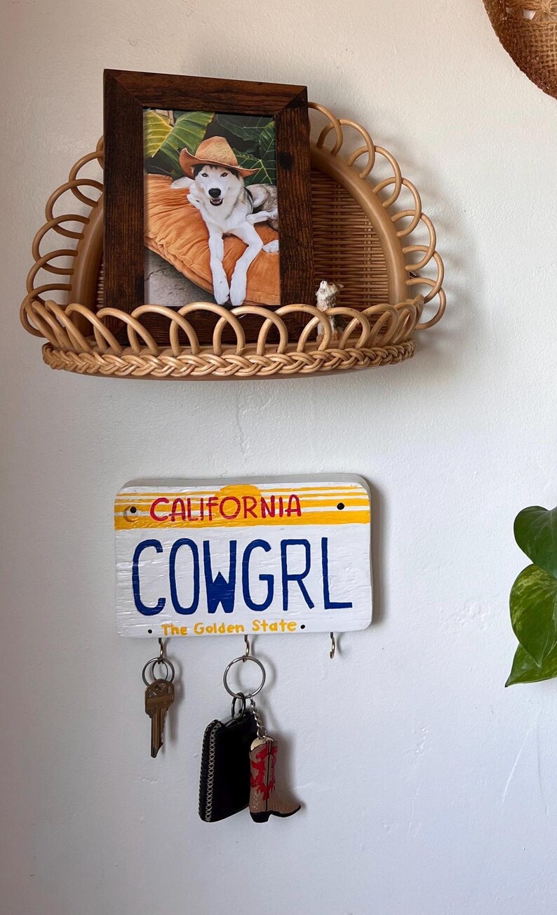 Cowgirl License Plate, Key Holder, Western Room Decor, Wall Hanging ...