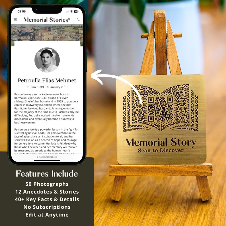 Custom Photo Keychain Memorial QR Code Plaque For Cemetery - Create ...