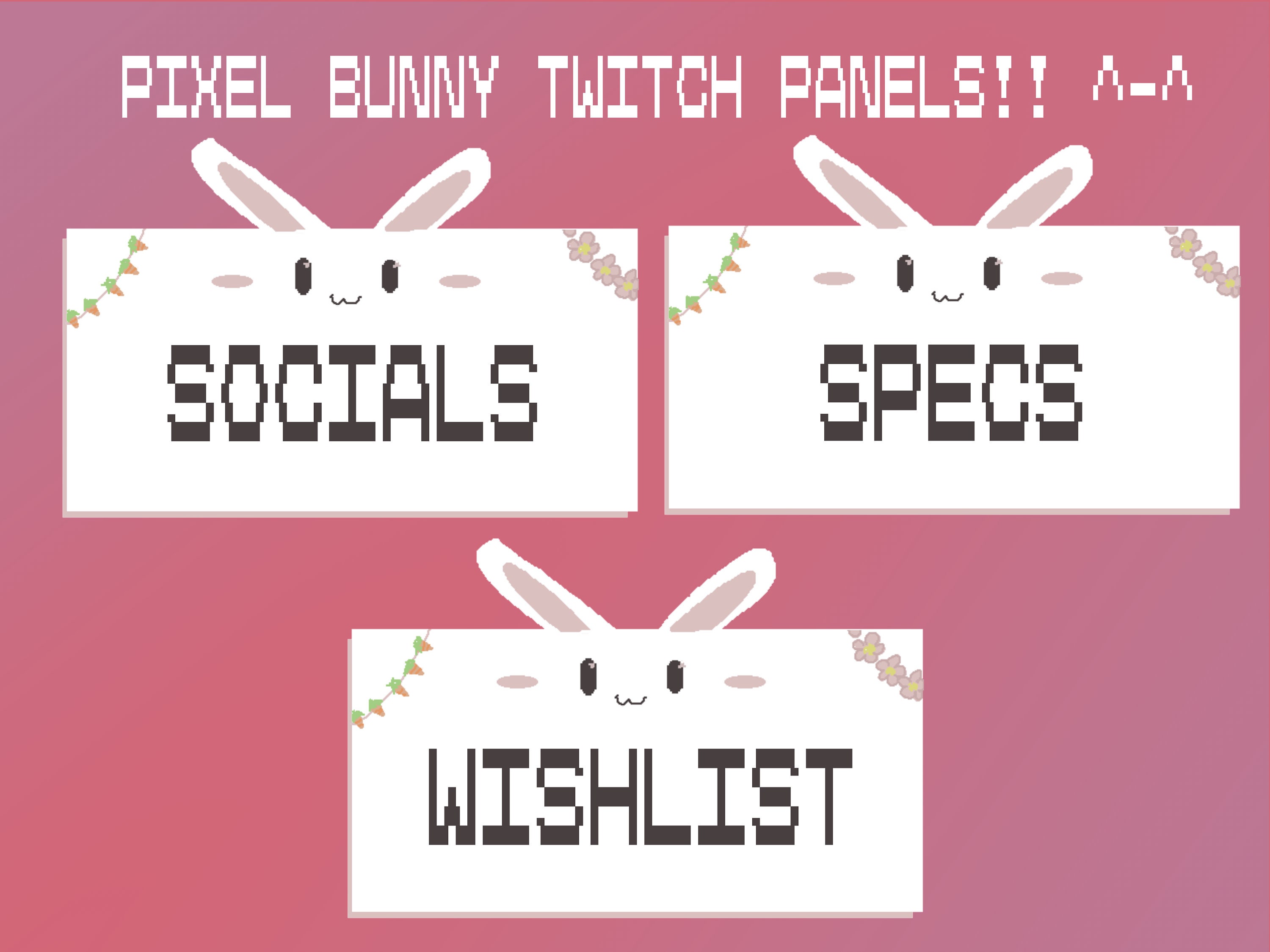 PIXEL BUNNY Kawaii Twitch Panel Set Cute and Ready to Use - Etsy UK