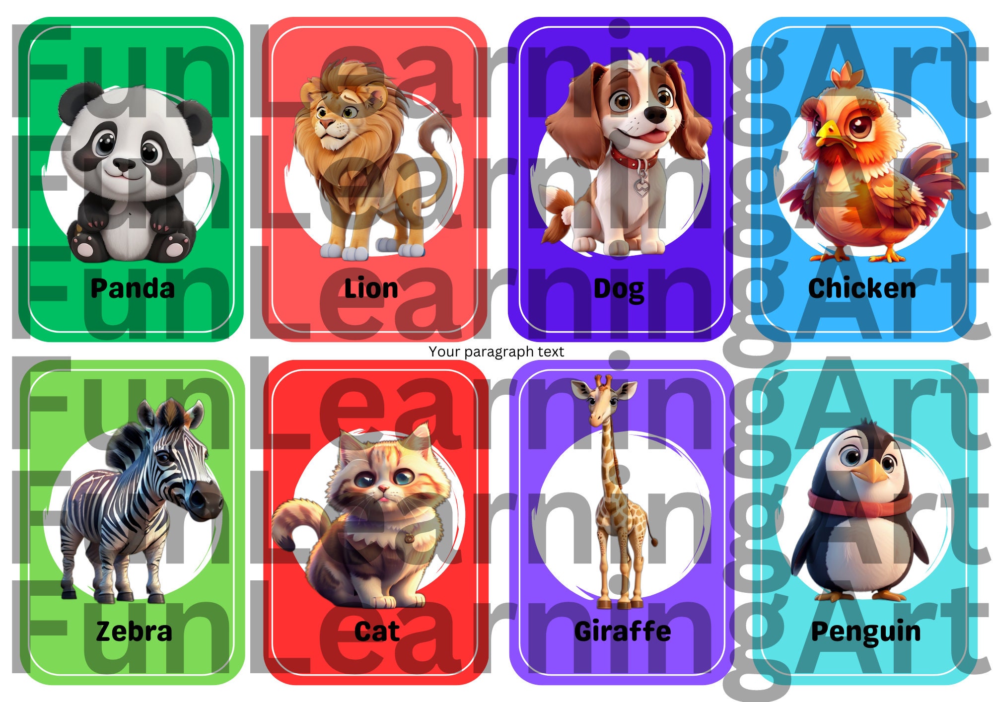 ANIMAL FLASHCARDS Free Coloring Book 8 Animal Flashcards Flashcards PDF ...