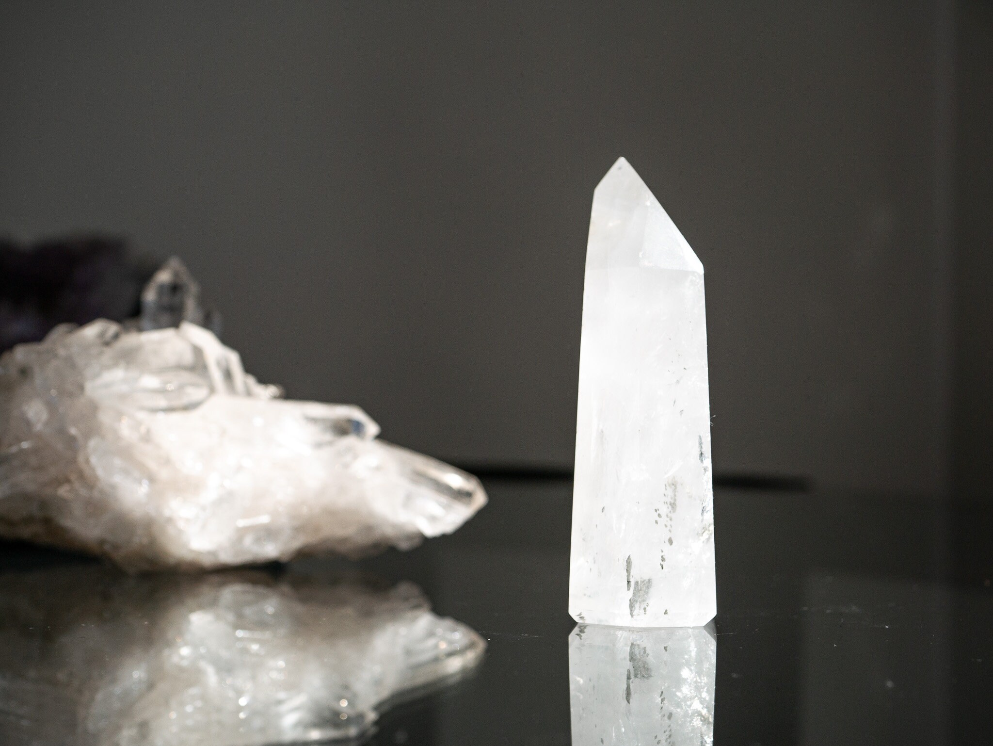 Girasol Quartz Tower With Pyrite: Crystal Energy Amplifier for Clarity ...