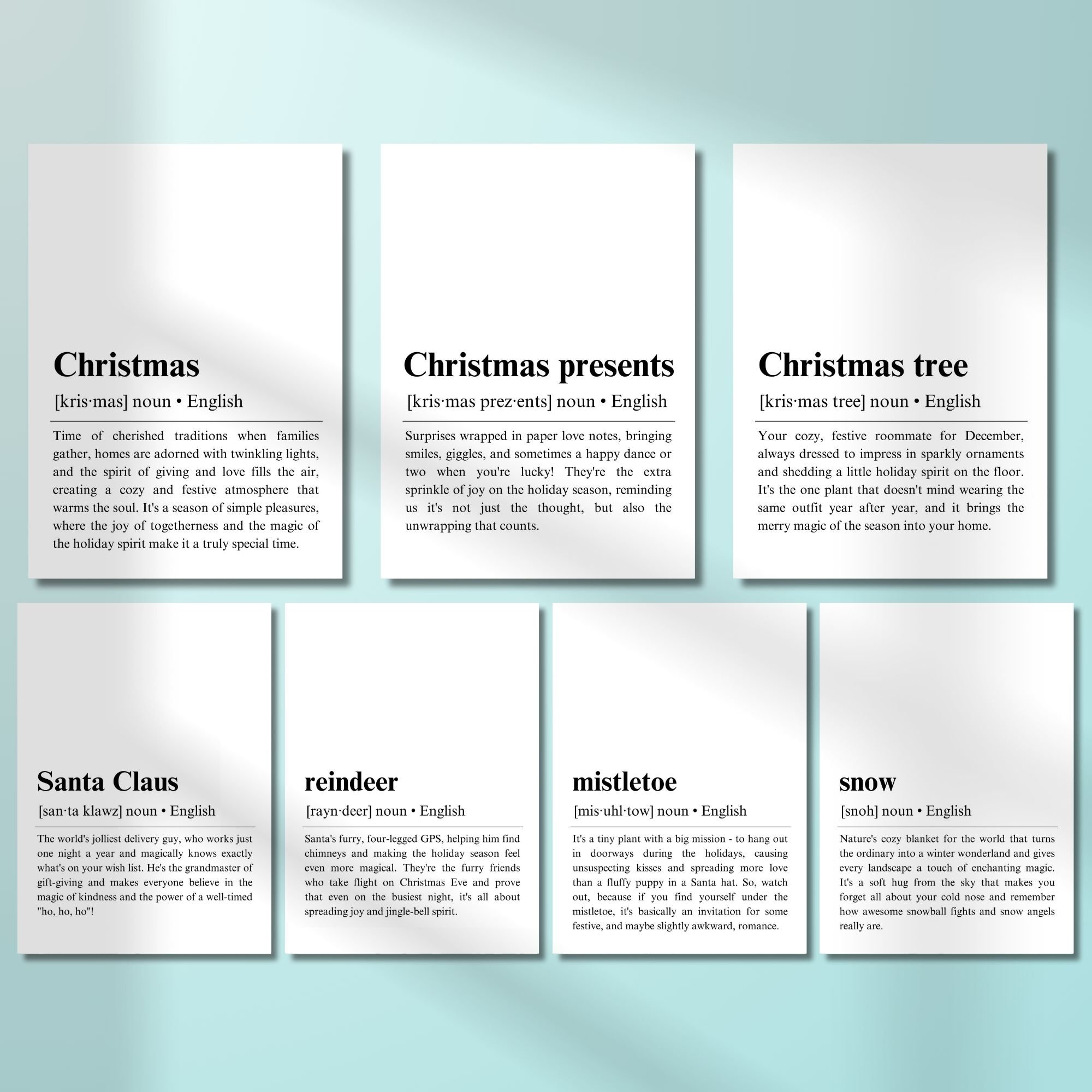 Christmas Definition Poster Printable | Definition Sign Template ...