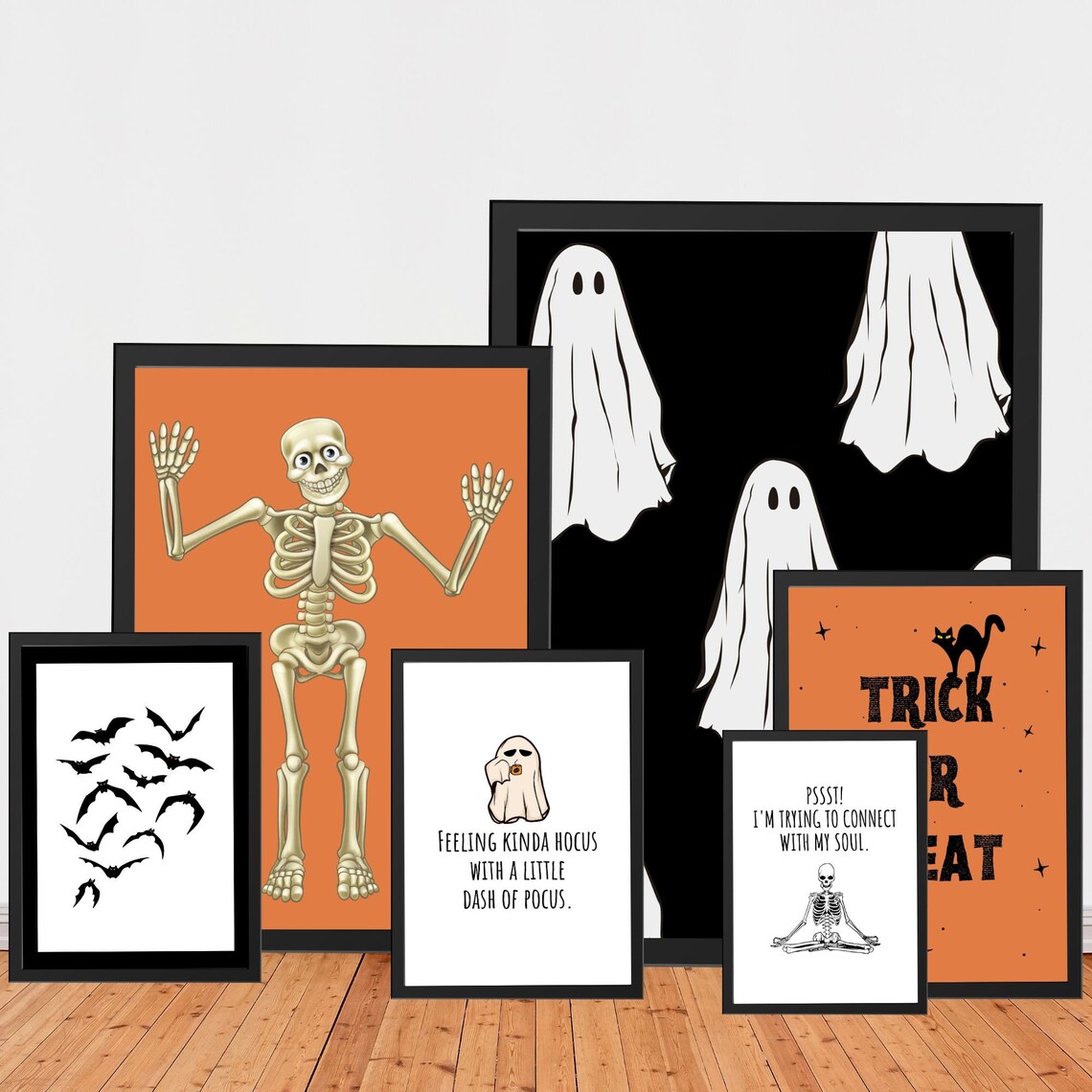 Halloween Set of 6 Printables Halloween Gallery Wall - Etsy