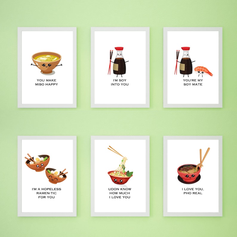 Asian Food Poster Food Print Funny Printable Housewarming Gift Kitchen ...