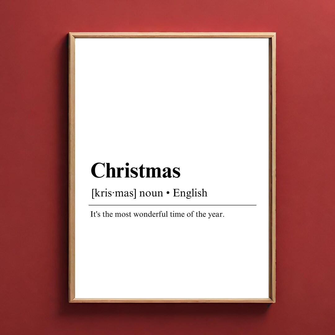 Christmas Definition Poster Printable | Definition Sign Template ...