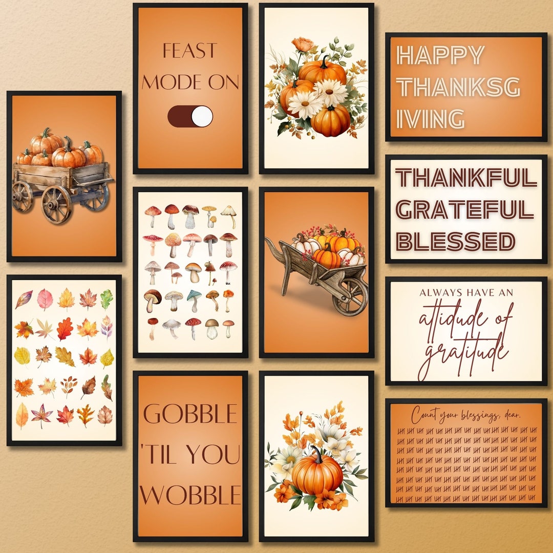 Printable Thanksgiving Decor | Set of 12 Thanksgiving Art Prints ...
