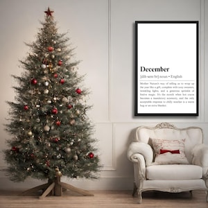 December Definition Poster Printable | Definition Sign Template ...
