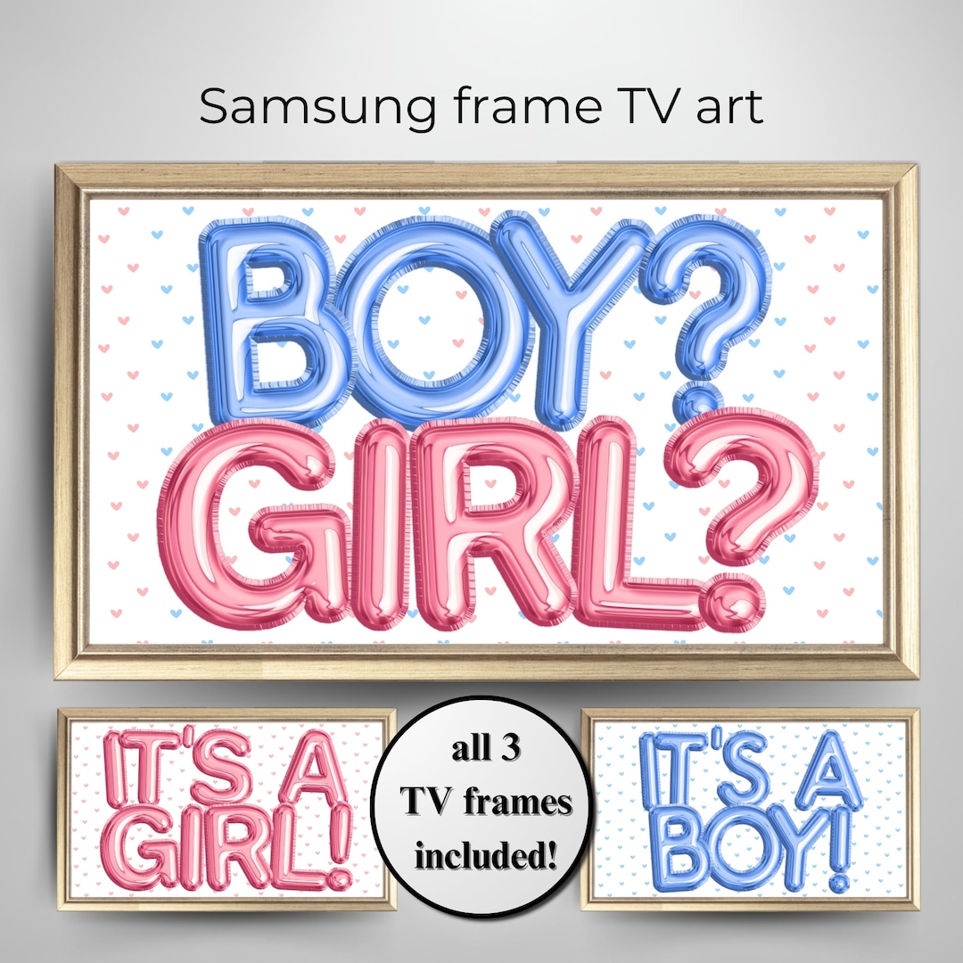 Gender Reveal Frame Tv Art | Samsung Frame TV Art | Gender Reveal Party ...