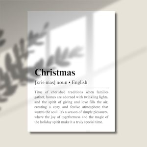 Christmas Definition Poster Printable | Definition Sign Template ...