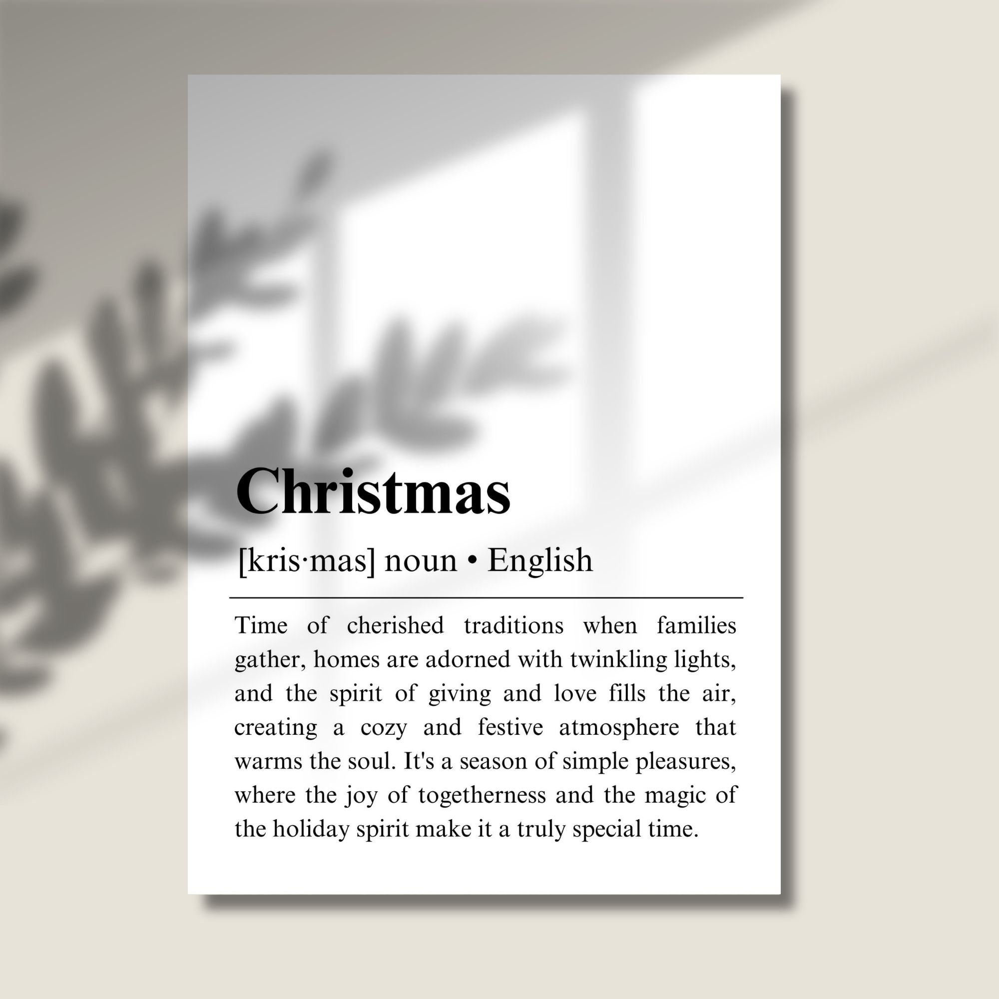 Christmas Definition Poster Printable | Definition Sign Template ...