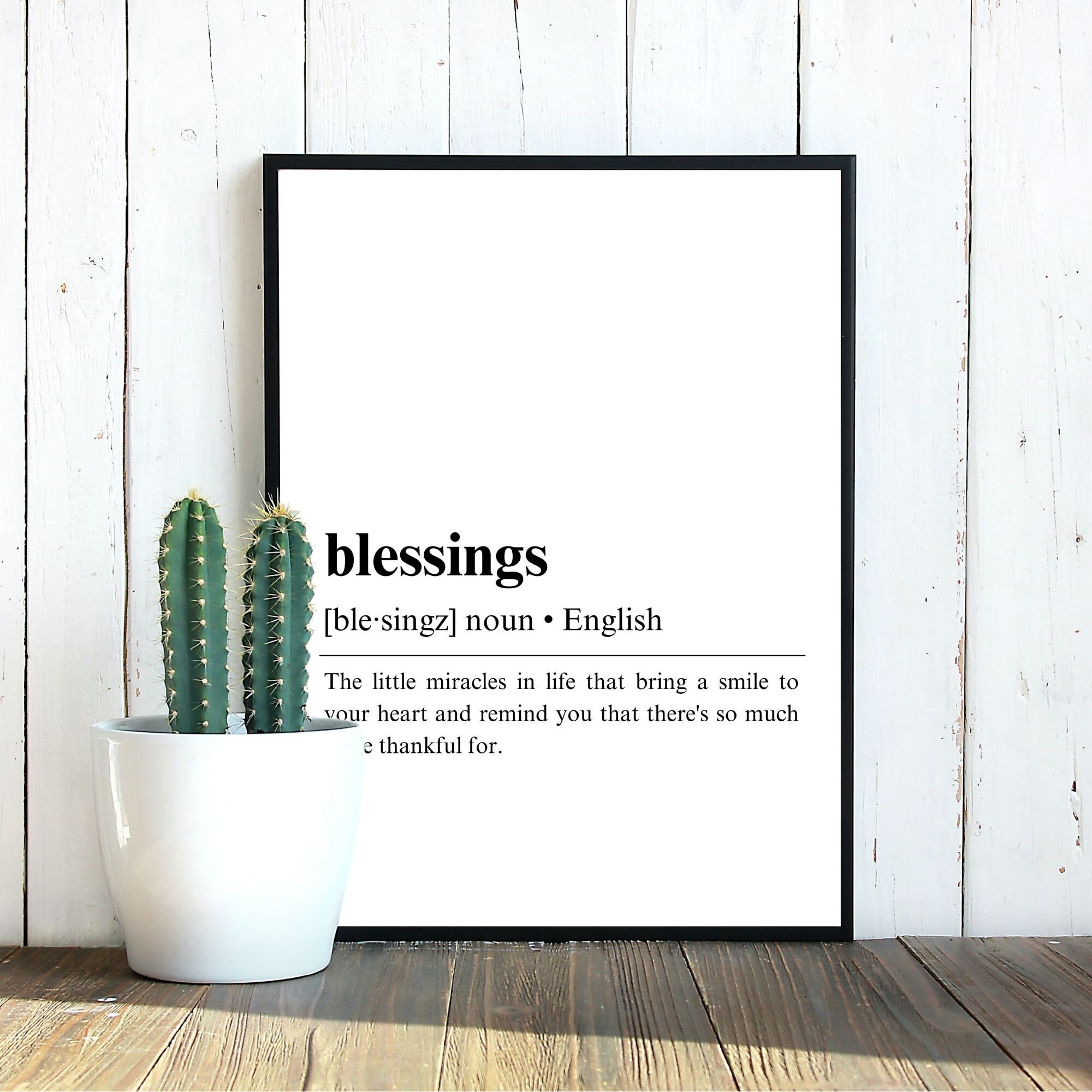 Blessings Definition Poster Printable Definition Sign - Etsy