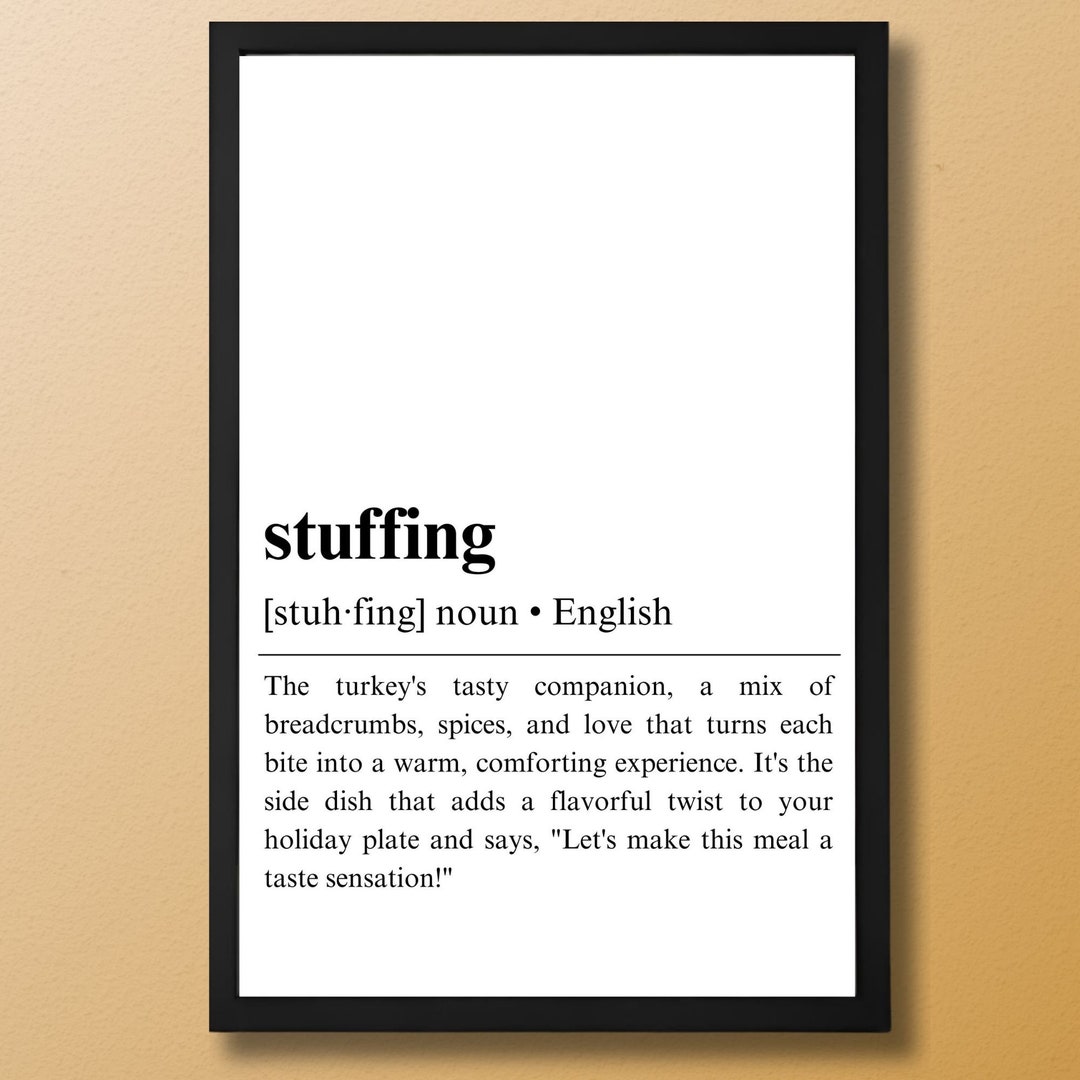 Stuffing Definition Poster Printable | Thanksgiving Definition Sign ...