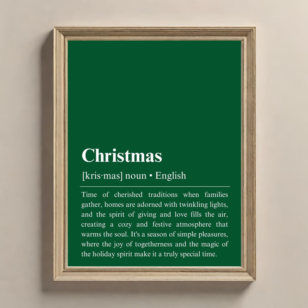 Christmas Definition Print | Definition Poster Printable | Definition ...