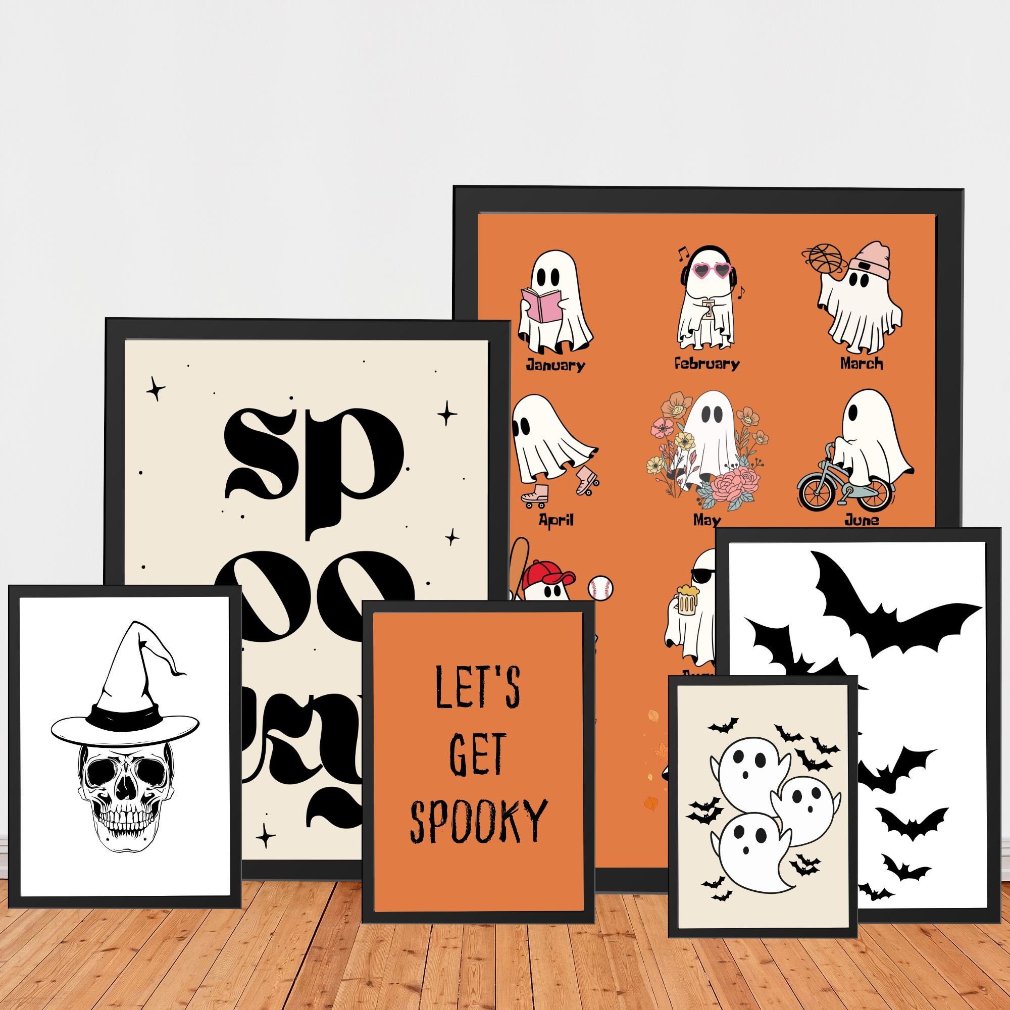 Halloween Set of 6 Printables, Halloween Gallery Wall, Halloween Decor ...