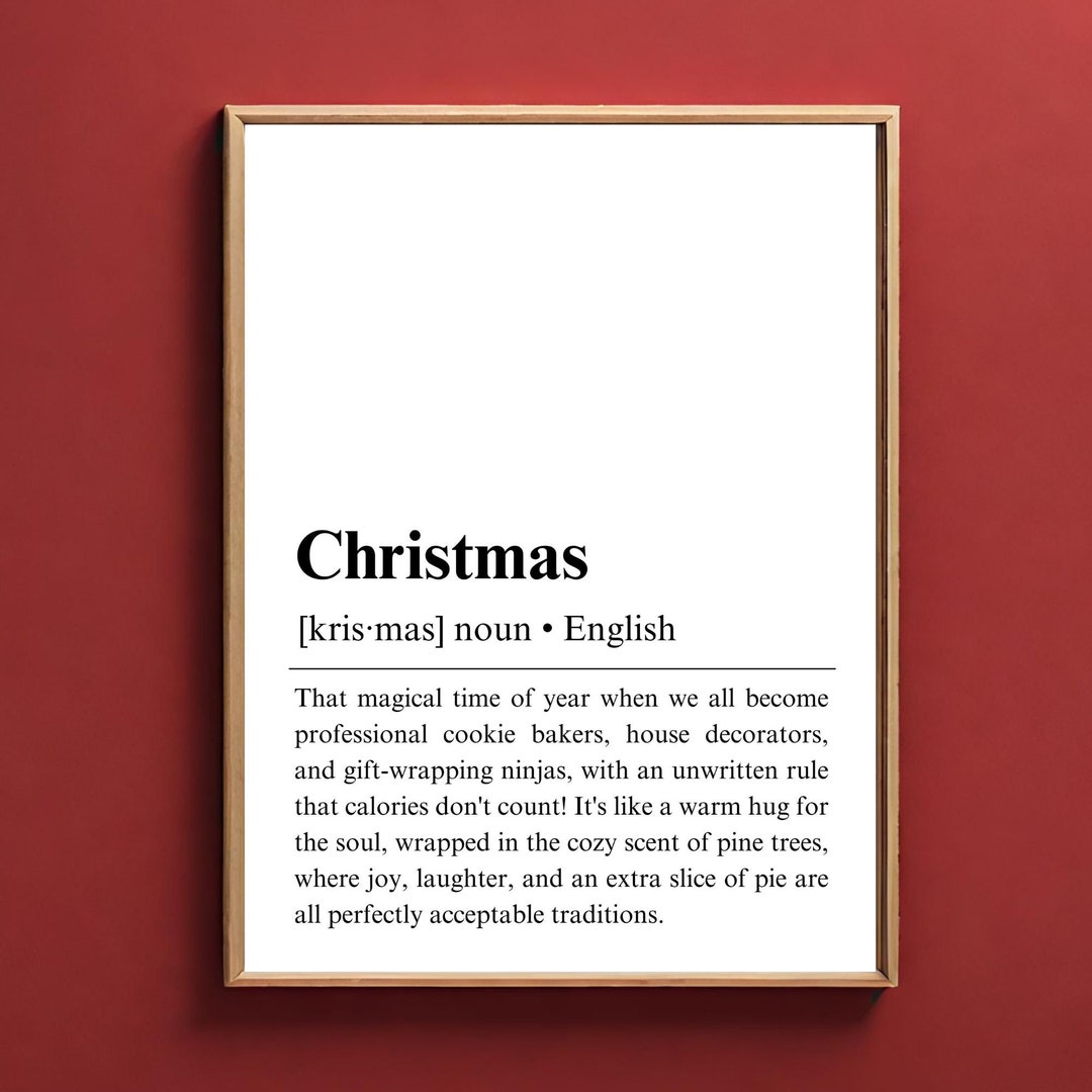 Christmas Definition Poster Printable | Definition Sign Template ...
