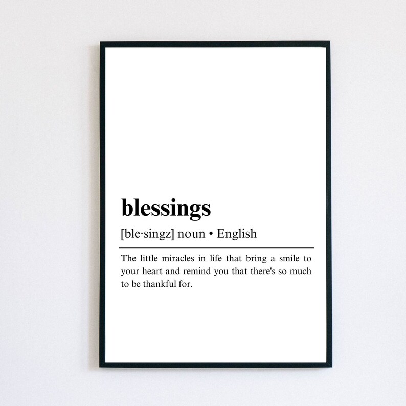 Blessings Definition Poster Printable Definition Sign - Etsy