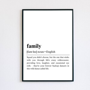Family Definition Poster Printable Definition Sign Template Definition ...
