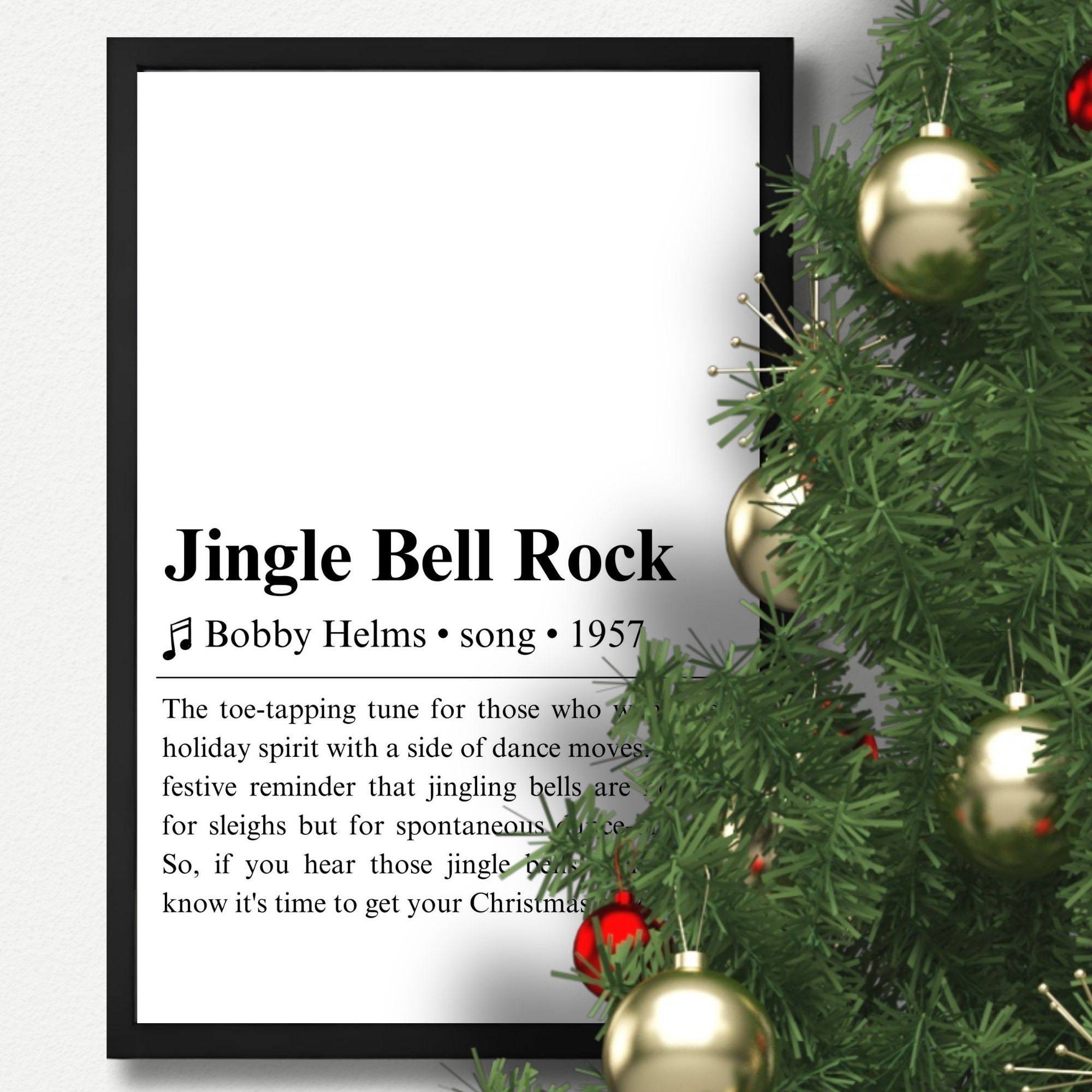 Jingle Bell Rock Definition Poster Printable, Christmas Song Definition ...