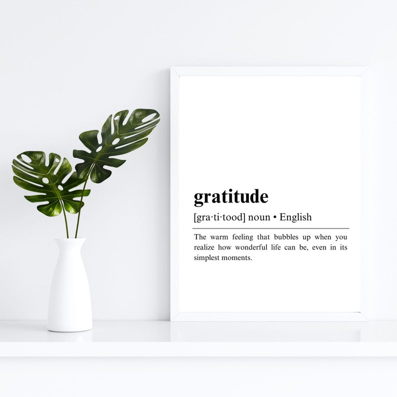 Gratitude Definition Poster Printable Definition Sign - Etsy