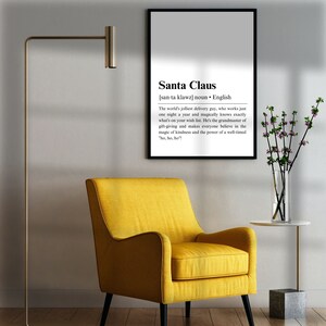 Santa Claus Definition Poster Printable | Definition Sign Template ...