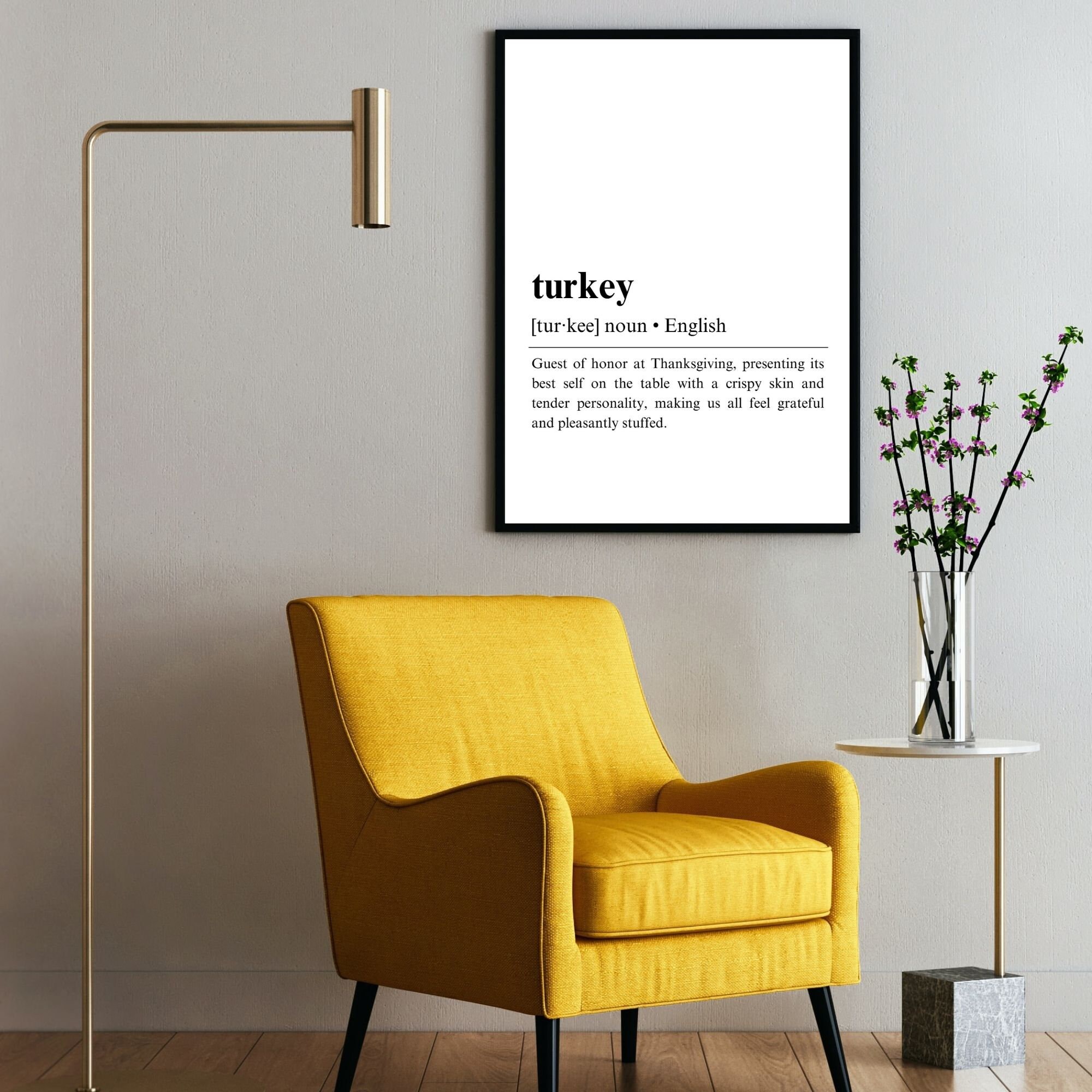 Turkey Definition Poster Printable Thanksgiving Definition Sign ...