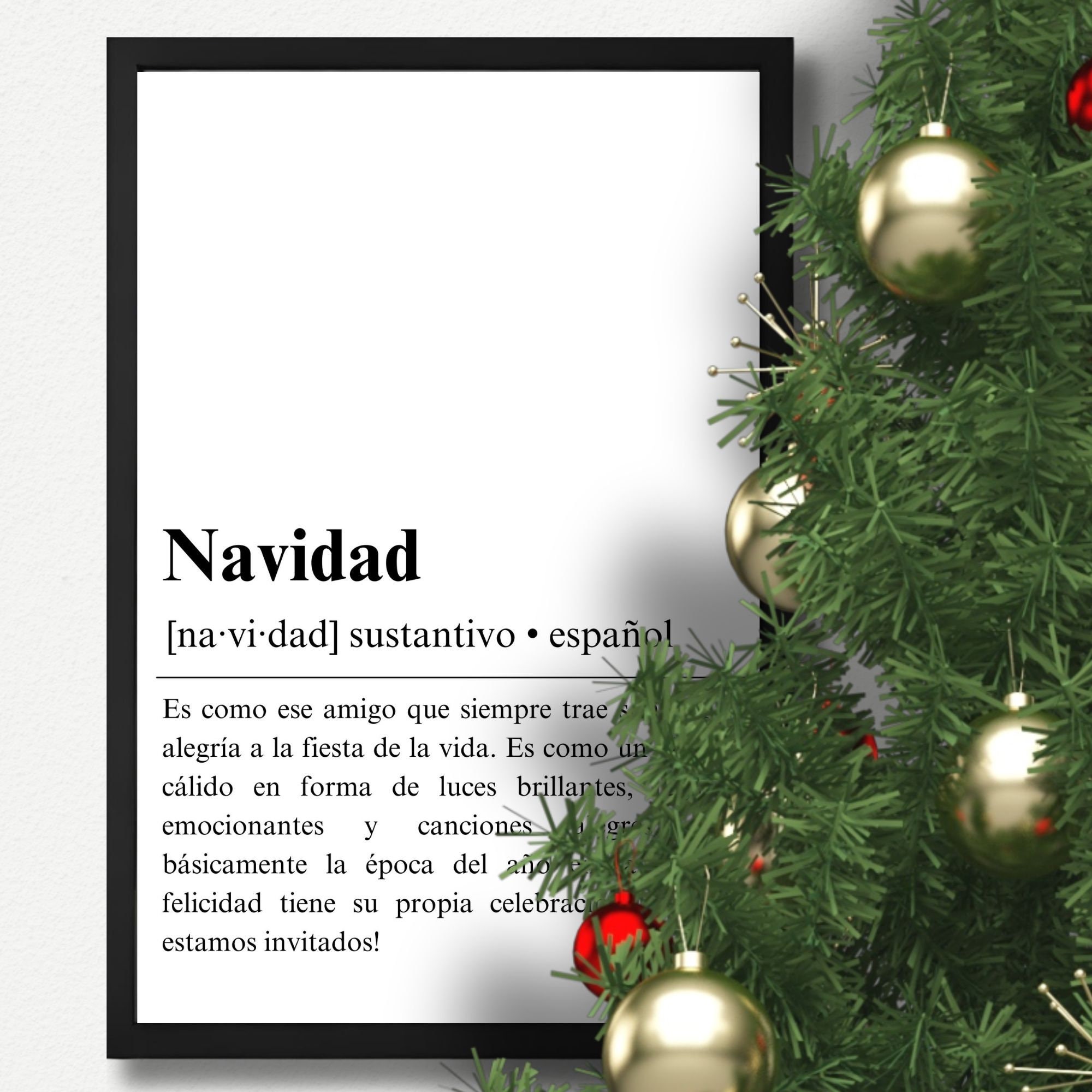 Póster Imprimible Con La Definición De Navidad, Navidad En Español ...
