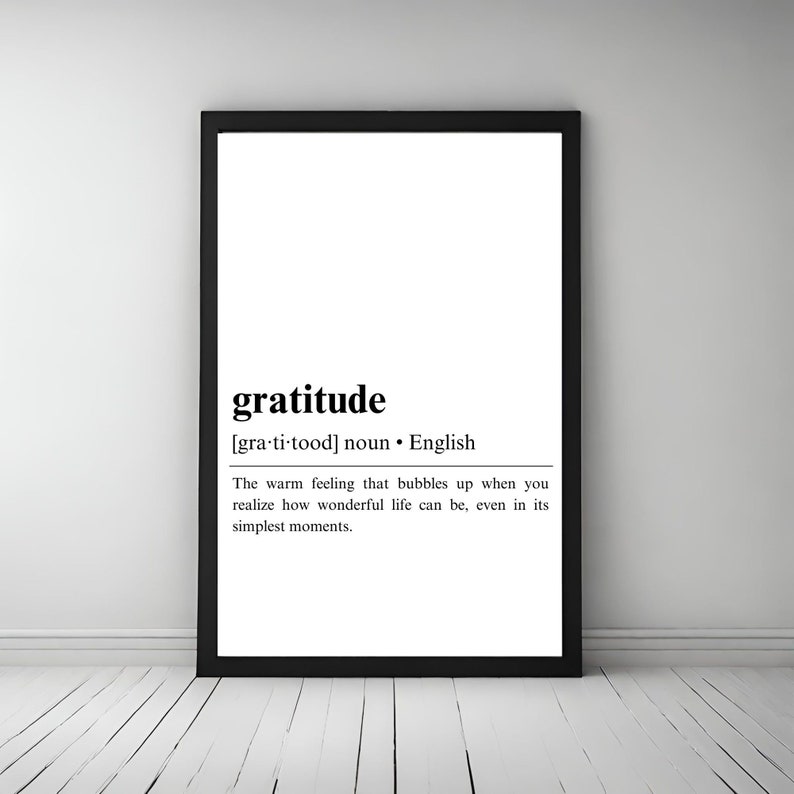Gratitude Definition Poster Printable Definition Sign - Etsy