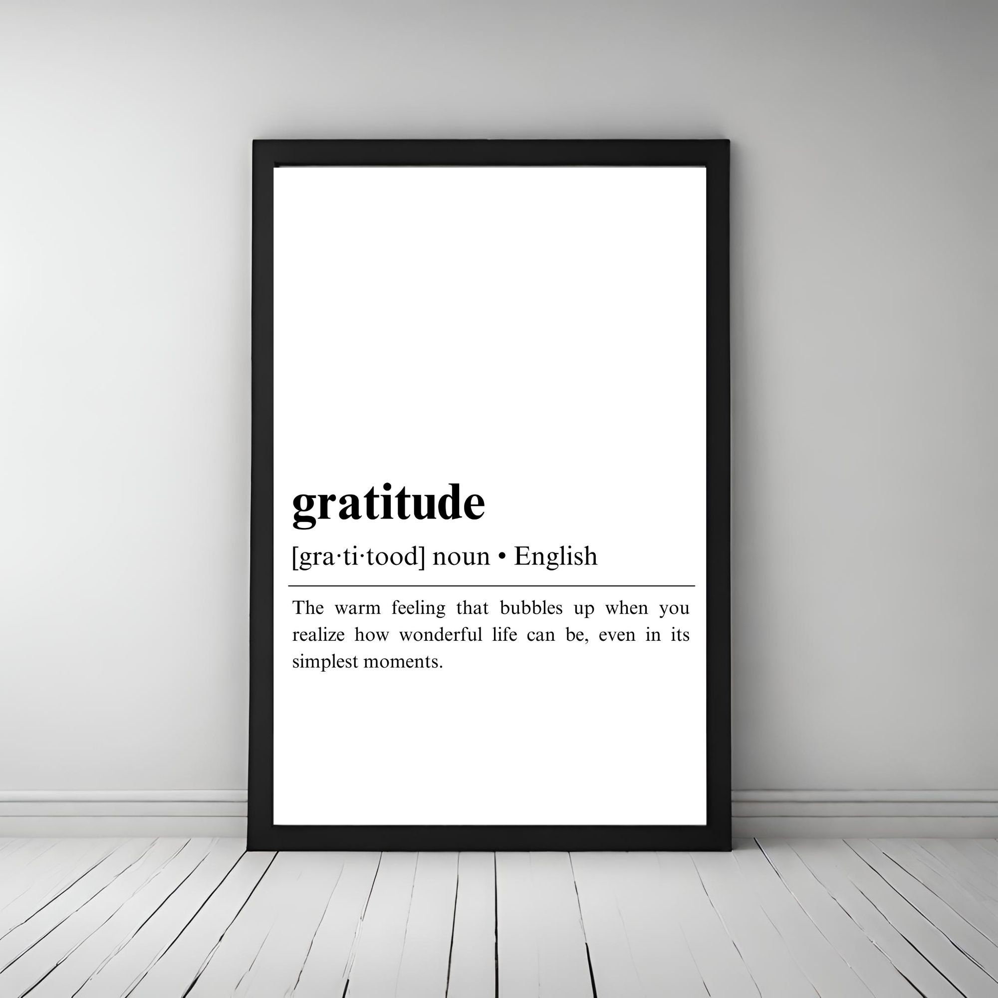 Gratitude Definition Poster Printable Definition Sign Template ...