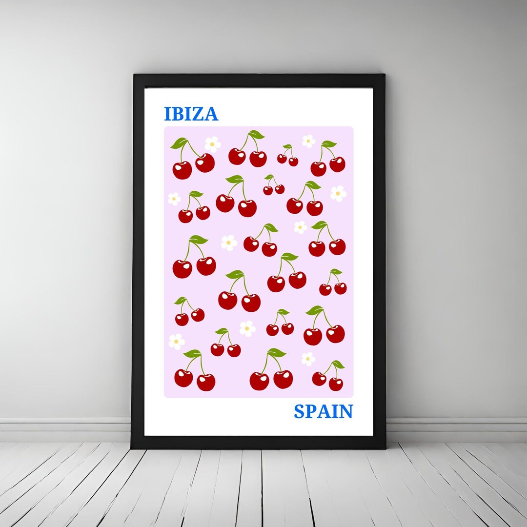 Ibiza Cherries Printable Poster | Instant Download Wall Art | Spain ...