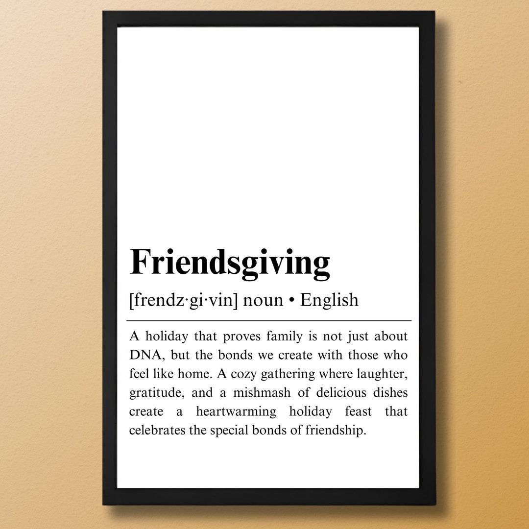 Friendsgiving Definition Poster Printable | Definition Sign Template ...