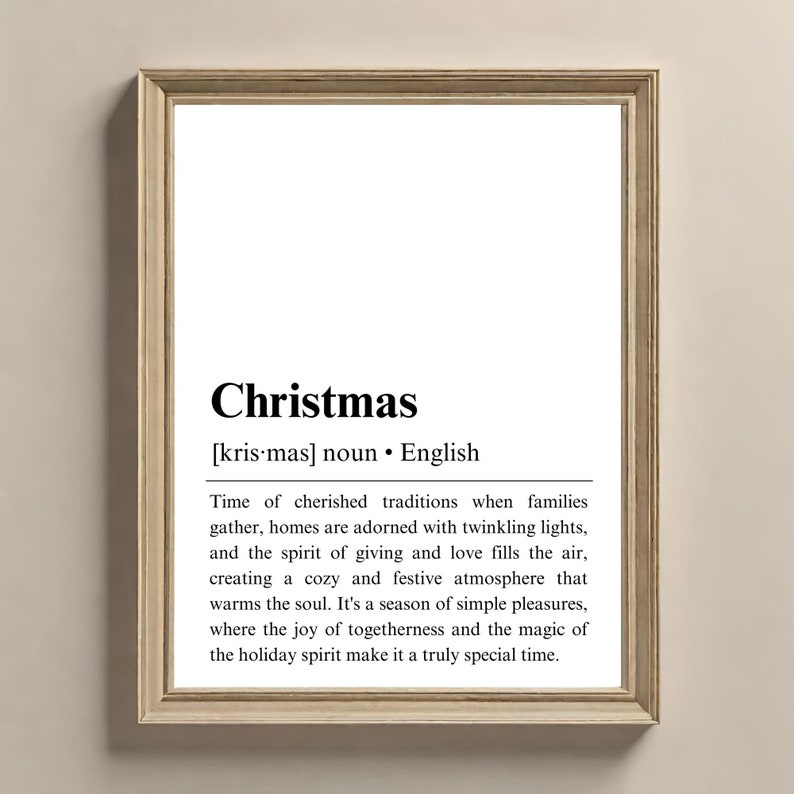 Christmas Definition Poster Printable | Definition Sign Template ...