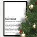 December Definition Poster Printable | Definition Sign Template ...