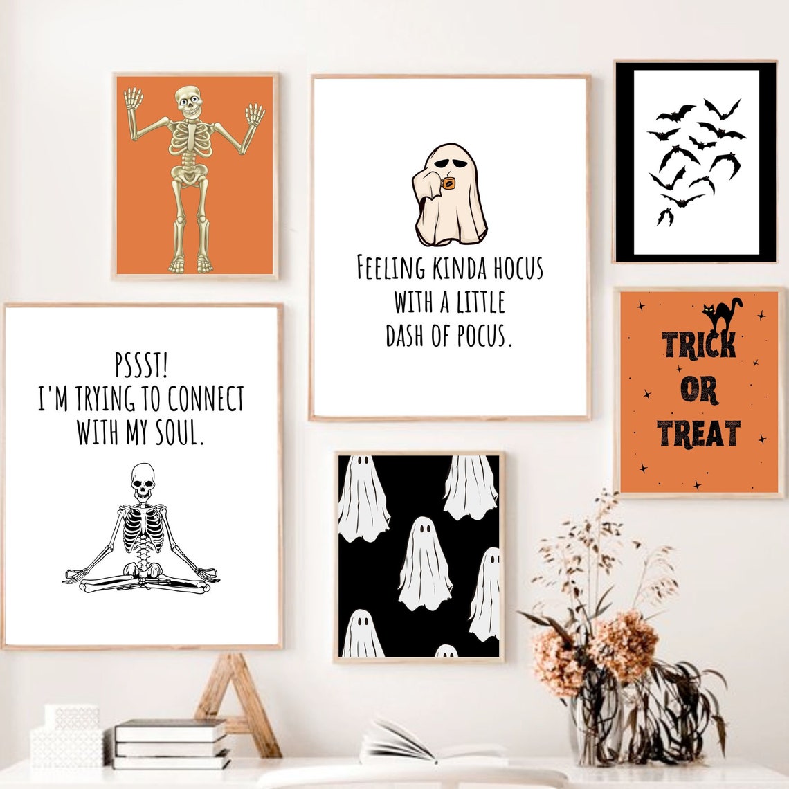 Halloween Set of 6 Printables Halloween Gallery Wall - Etsy